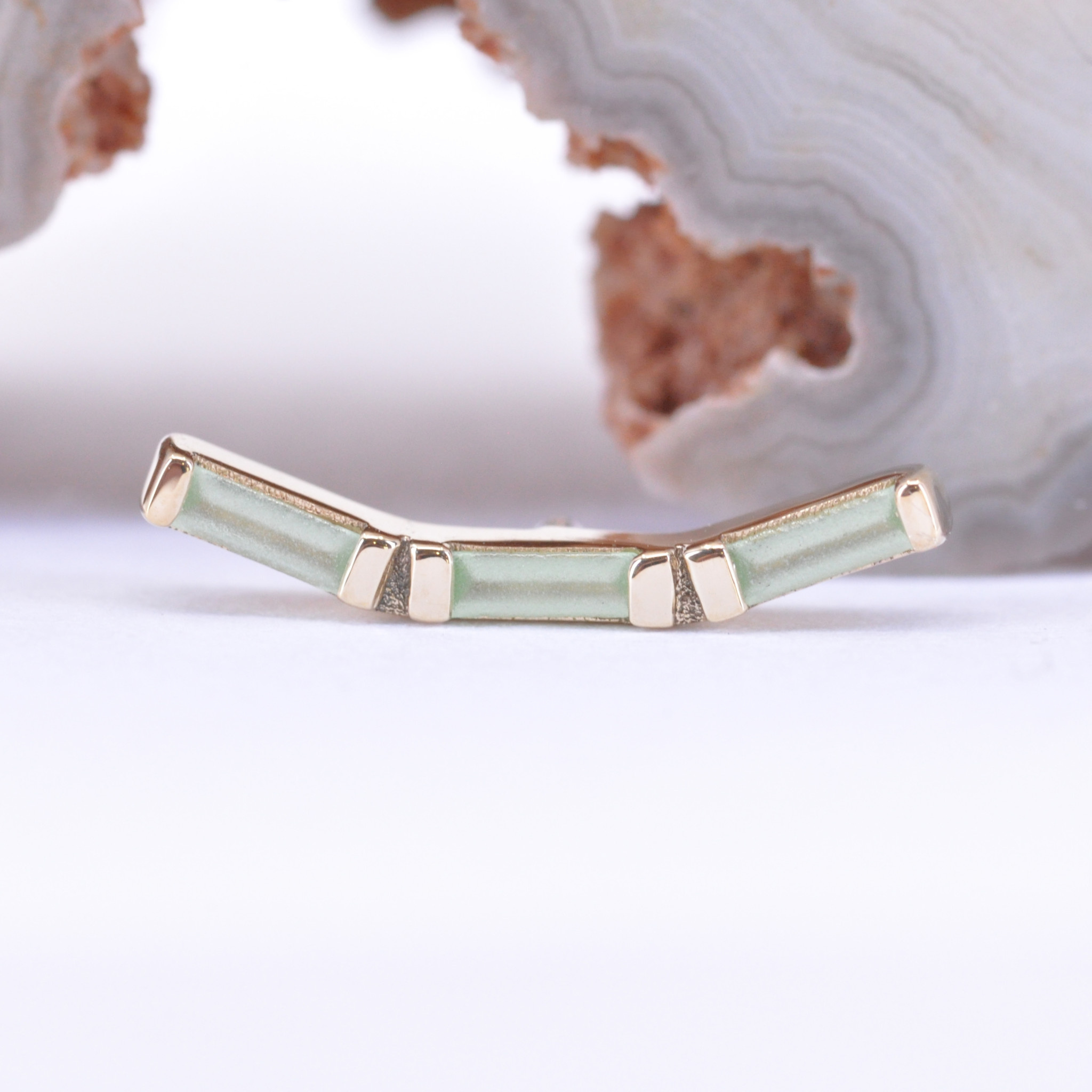 Trix 3 with Sandblasted Tsavorite Garnet Yellow Gold 16g Threaded End ...