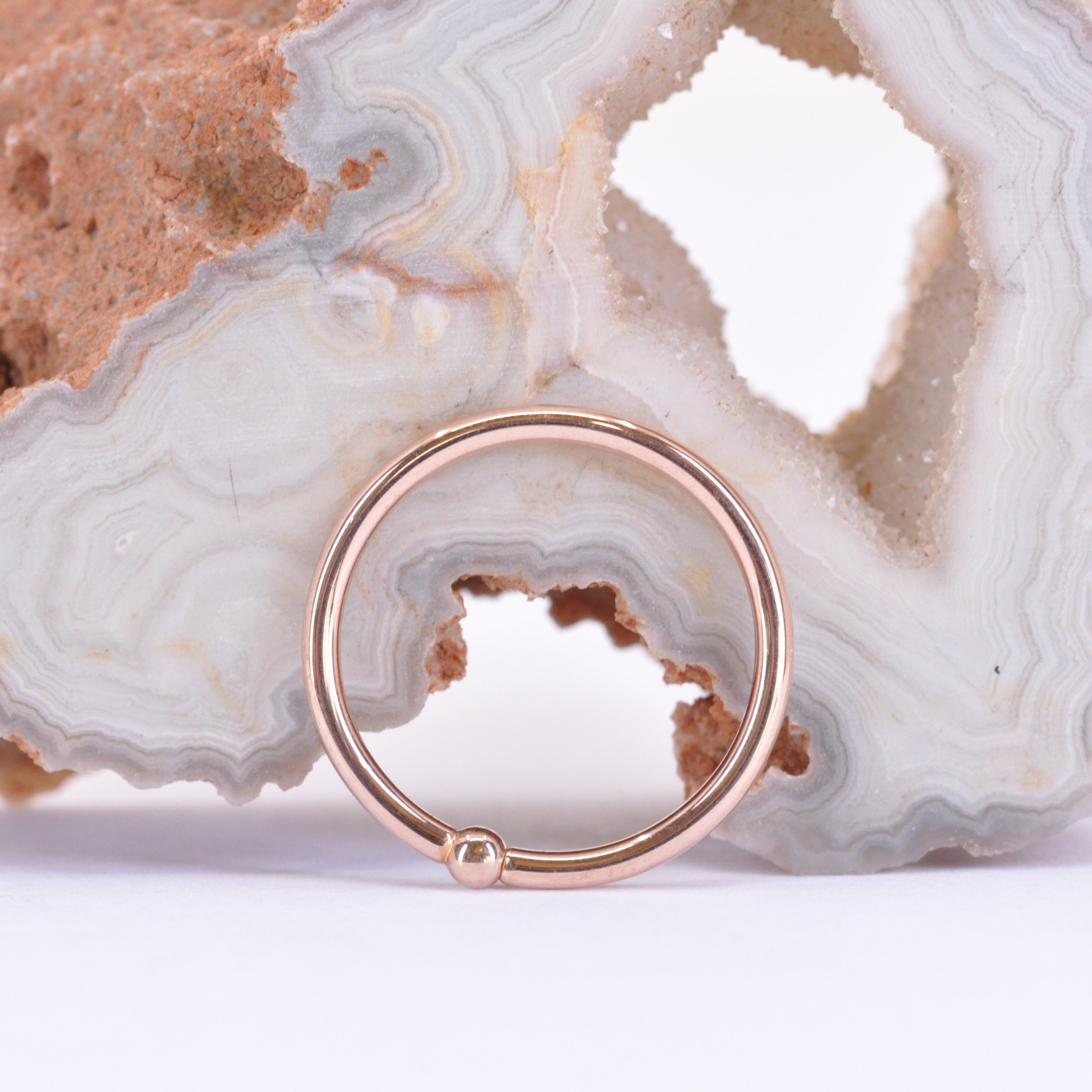 16g Fixed Bead Rings with 2mm Bead in 14k Gold by BVLA! - Mint Piercing