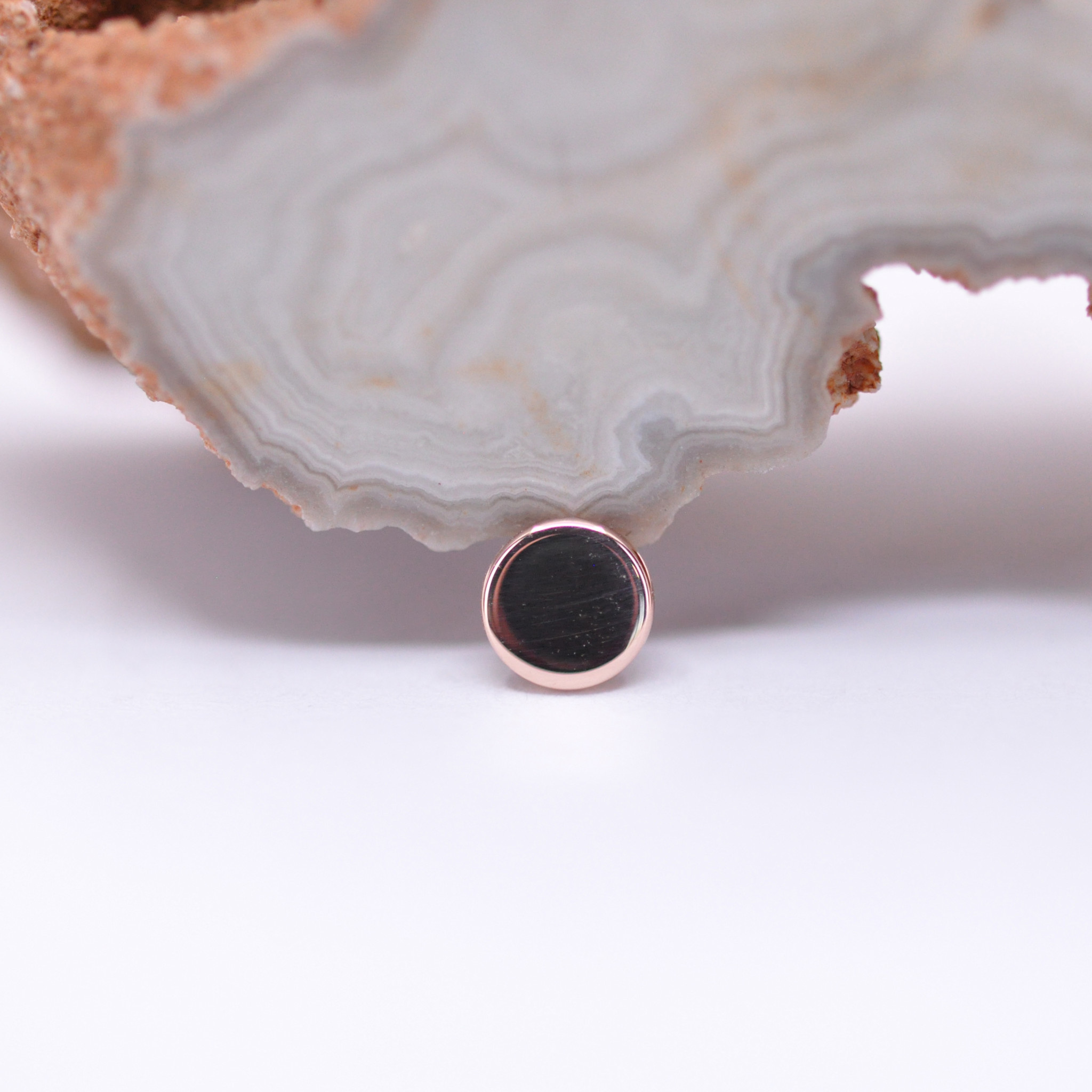 4mm Polished Disc 14g Threaded End 14k Gold - Mint Piercing