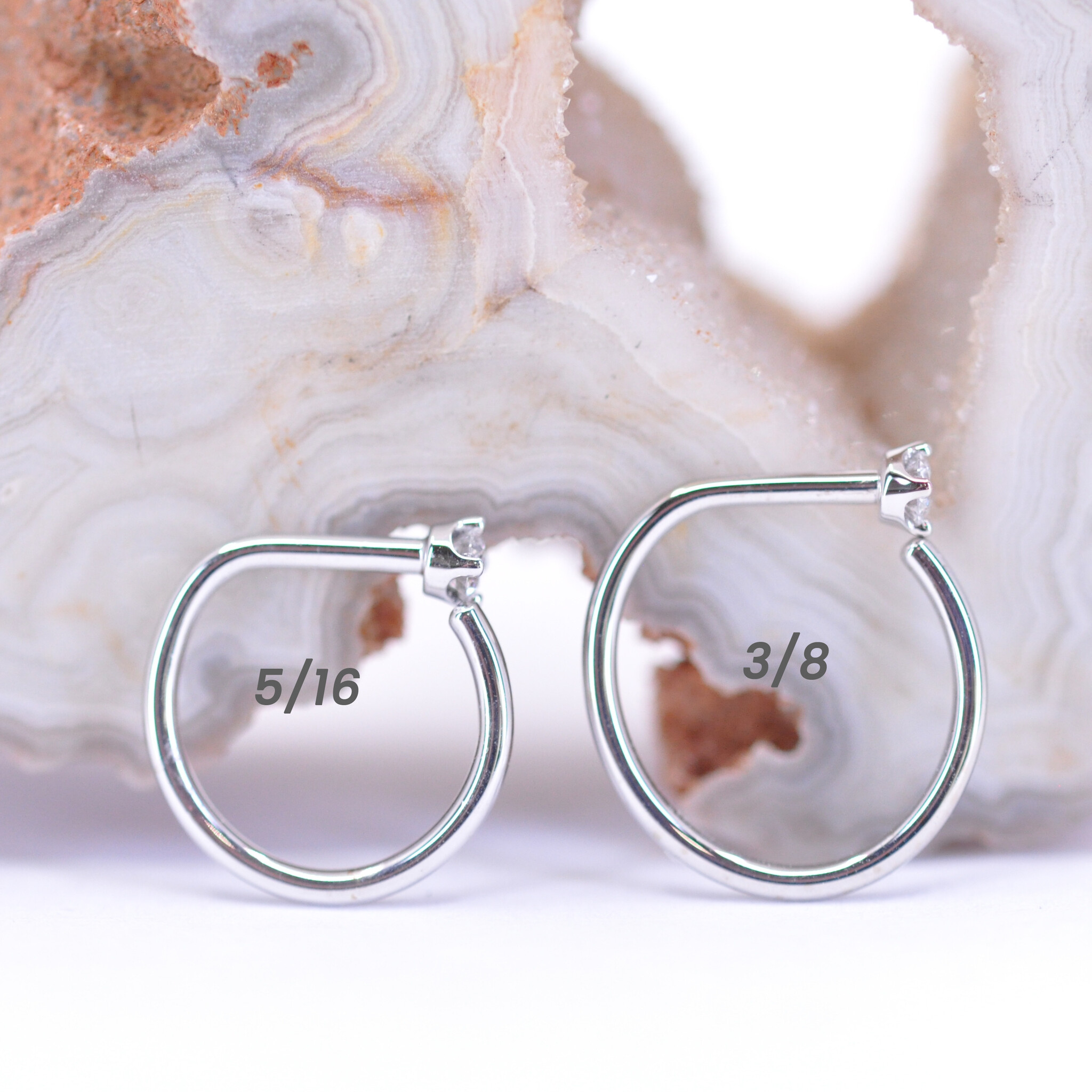 2mm Diamond Prong 14k Gold 18g Nostril Snails by BVLA! - Mint Piercing