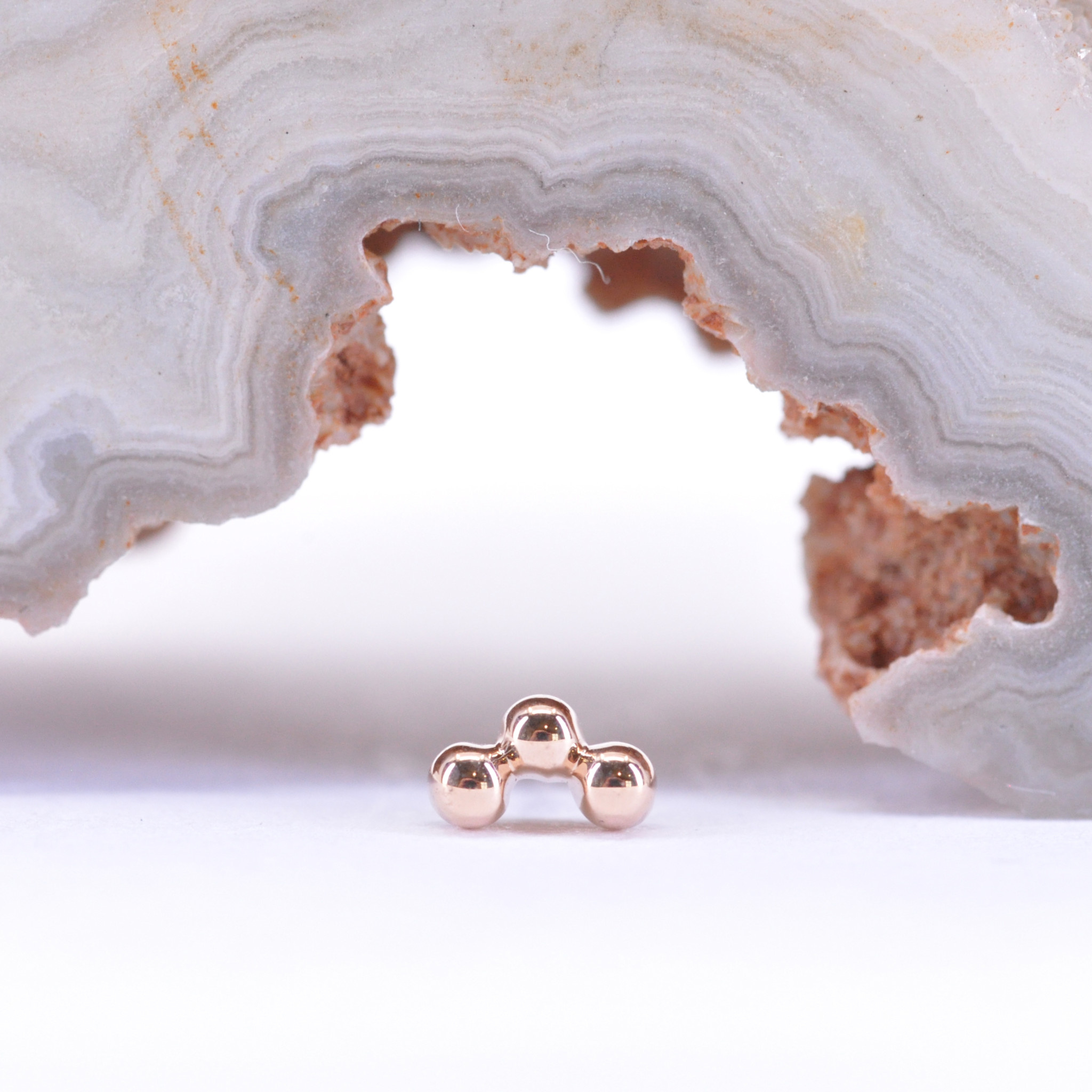 14k Gold Tri Bead Arc Threadless Ends by BVLA! - Mint Piercing