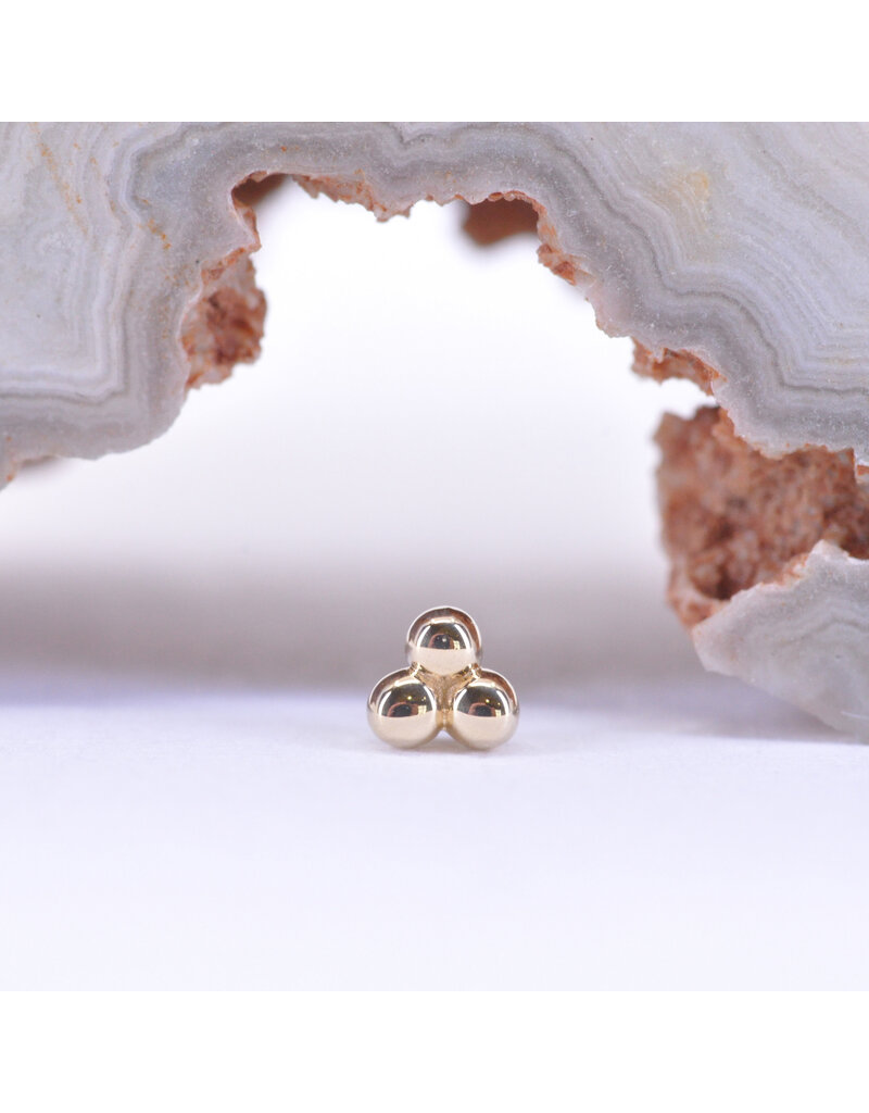 14k Gold Tri Bead Cluster Threadless Ends by BVLA! - Mint 14k Gold Tri Bead Cluster Threadless Ends by BVLA! - Mint