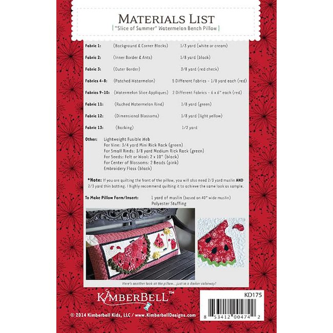 Slice of Summer Watermelon Bench Pillow Pattern - Stitch by Stitch