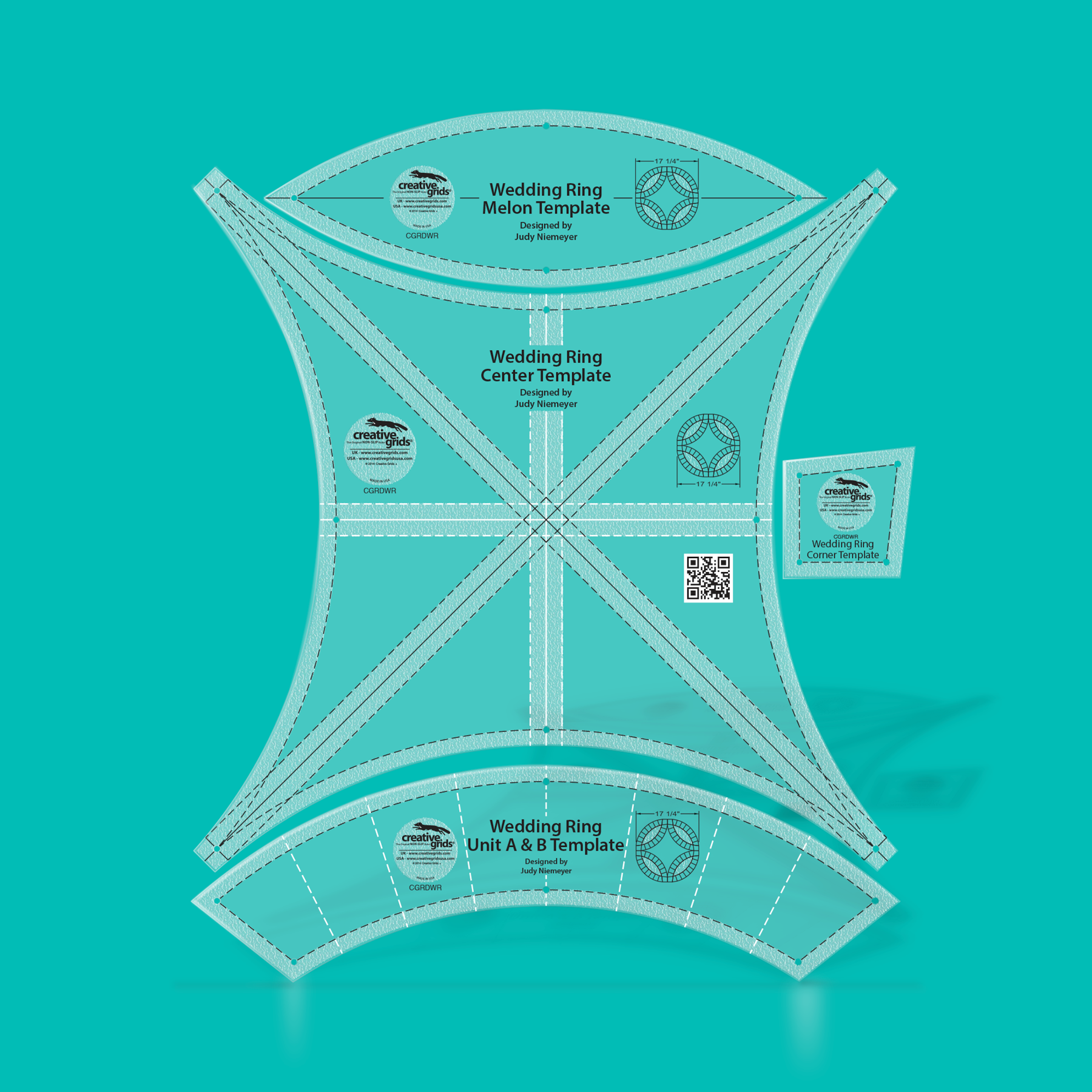 Creative Grids Double Wedding Ring Template CGRDWR - Stitch by Stitch