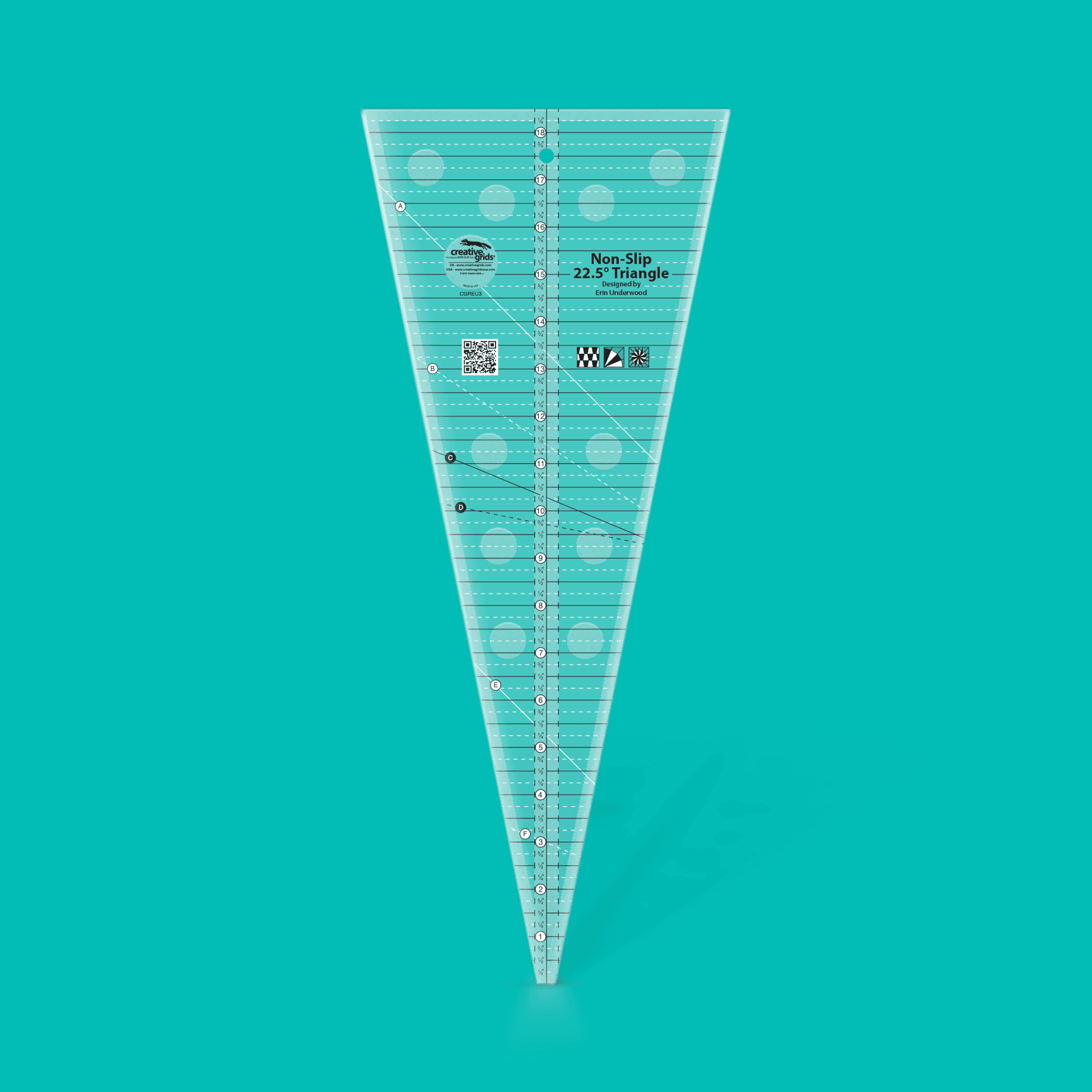 Creative Grids 22.5 Degree Triangle CGREU3 - Stitch by Stitch