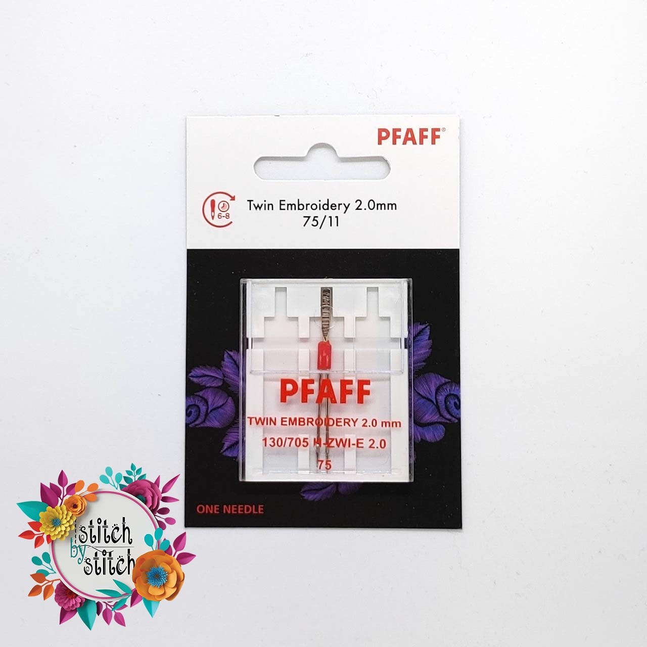Pfaff Twin Embroidery Needle - Size 75/11 - 2.0mm 1 pack - Stitch by Stitch