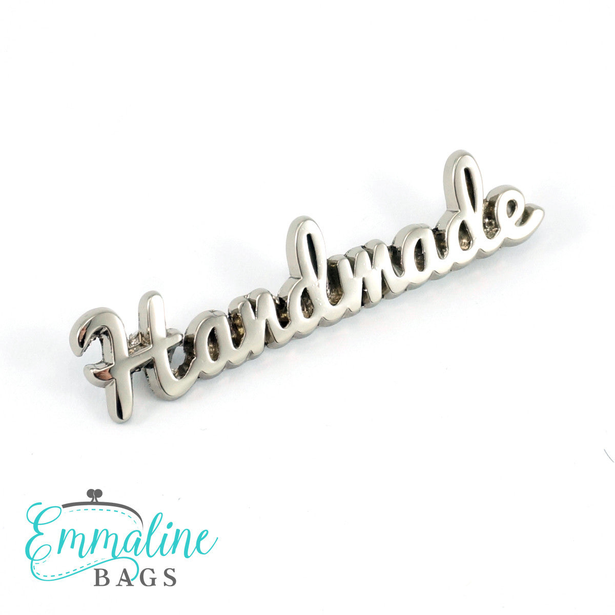 Metal Bag Label: Script Style "Handmade" - Stitch by Stitch