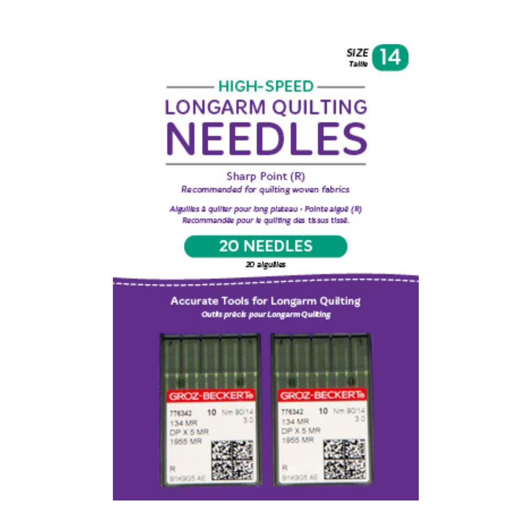 Needles, Longarm, High Speed, 14/90-MR Sharp, Package of 20 - Stitch by ...