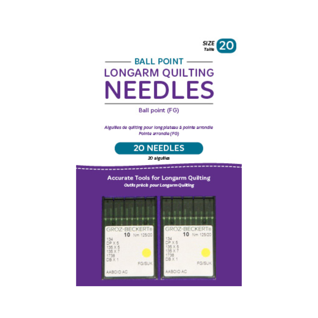 Needles, Longarm, Ballpoint, 20/125-FG, Package of 20 - Stitch by Stitch