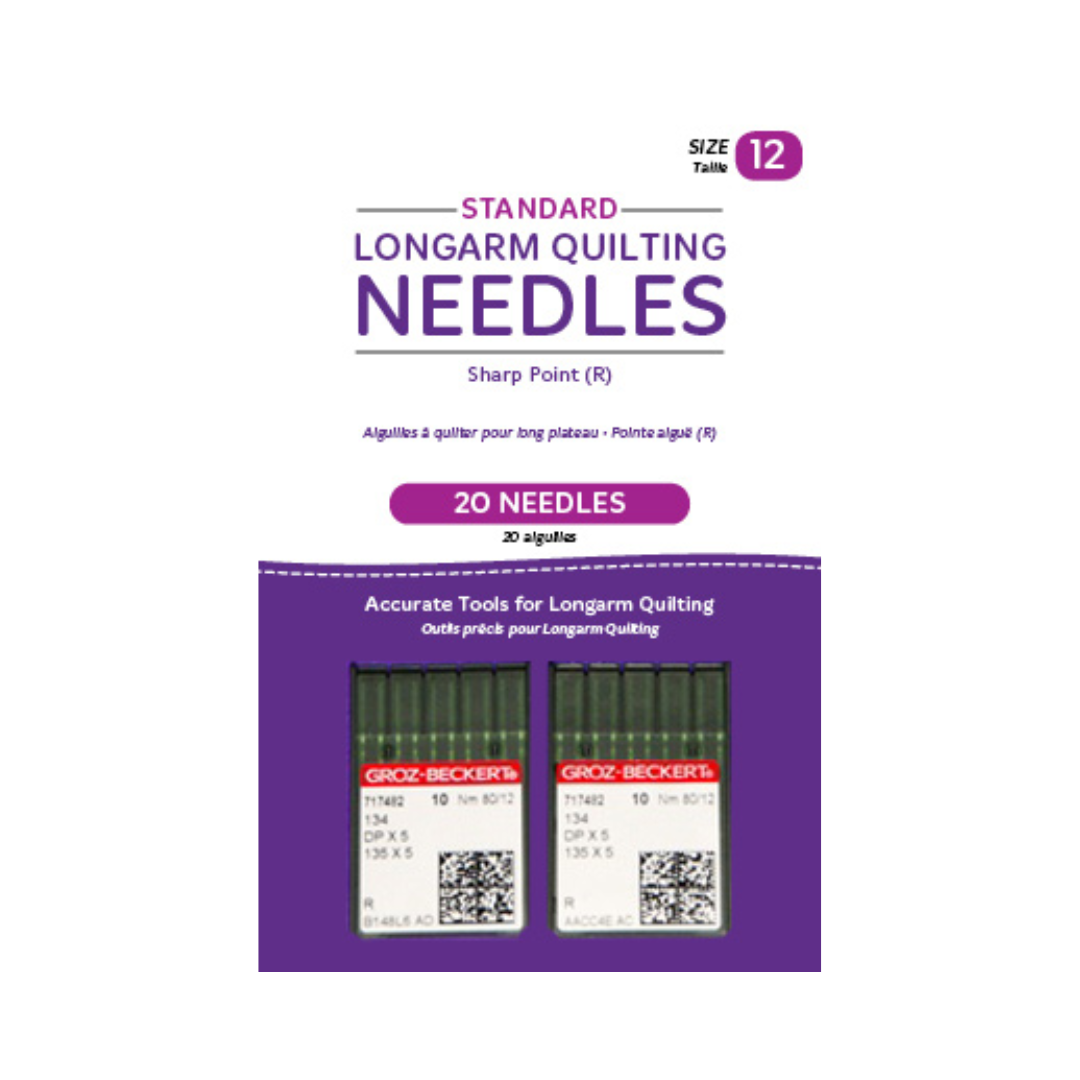 Needles, Longarm, Standard, 12/80-R Sharp, Package of 20 - Stitch by Stitch