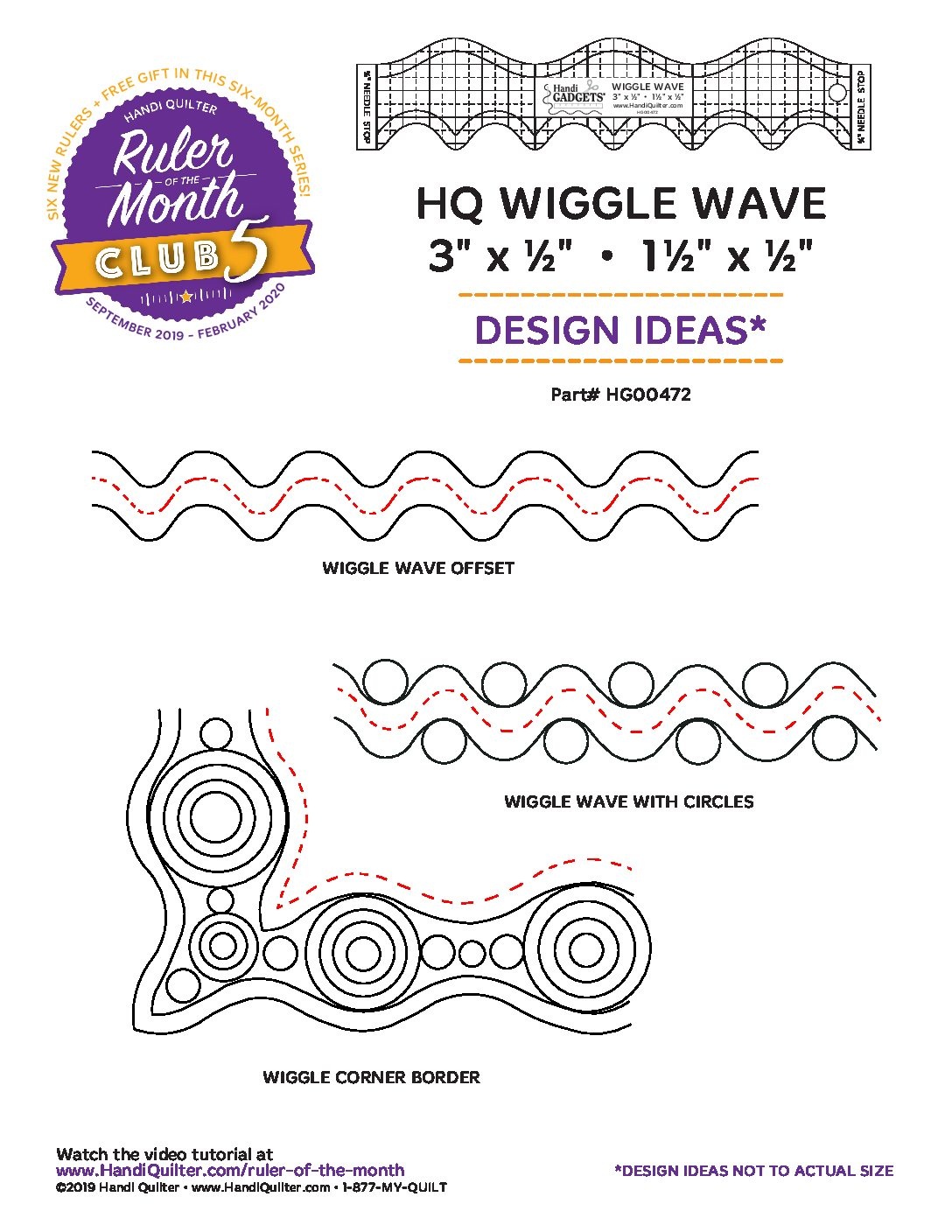 HQ Wiggle Wave Template - Stitch by Stitch