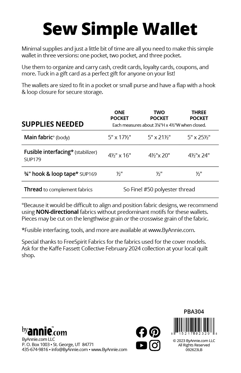 Sew Simple Wallet - Stitch by Stitch