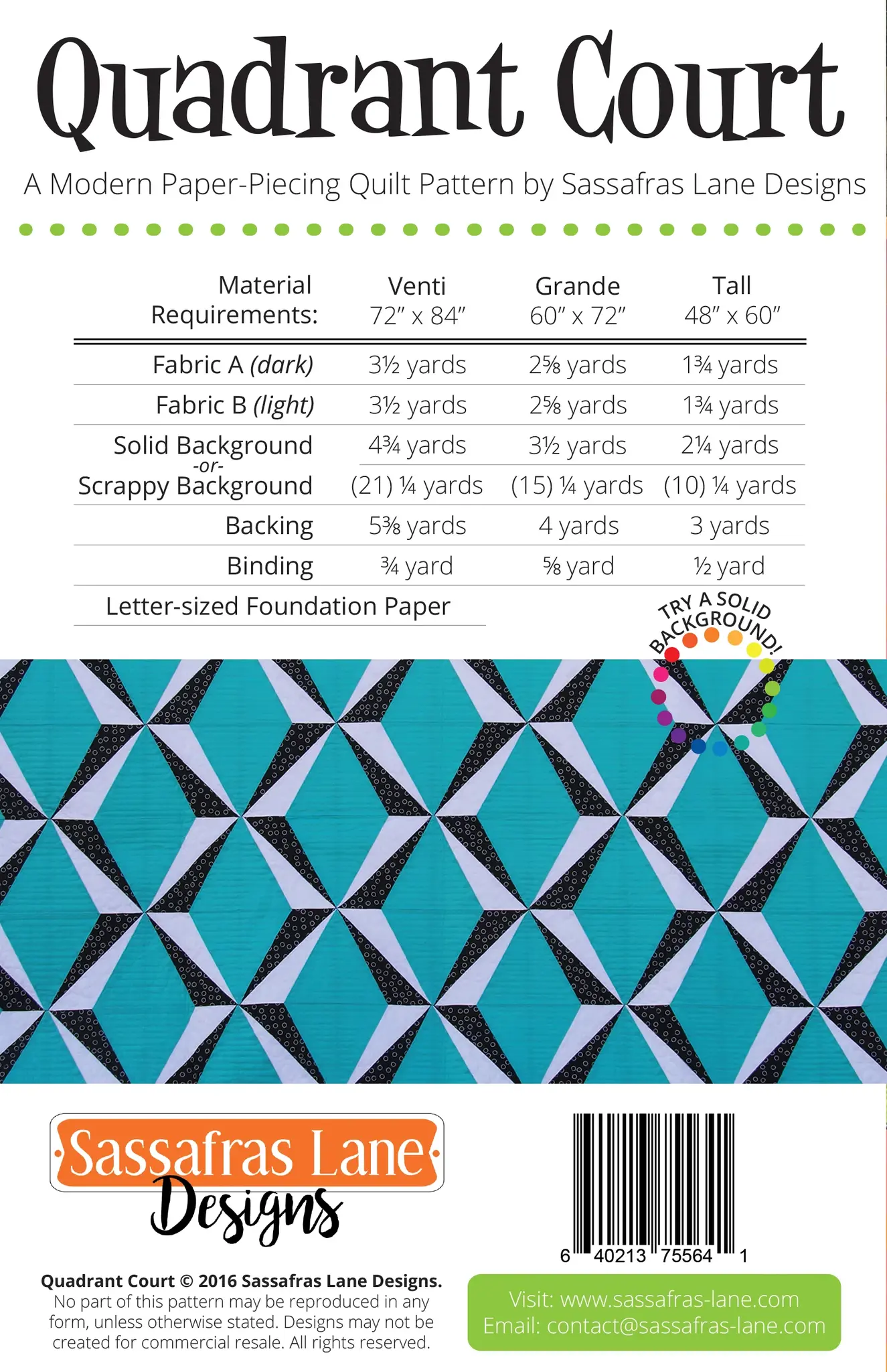 Quadrant Court Pattern - Stitch by Stitch