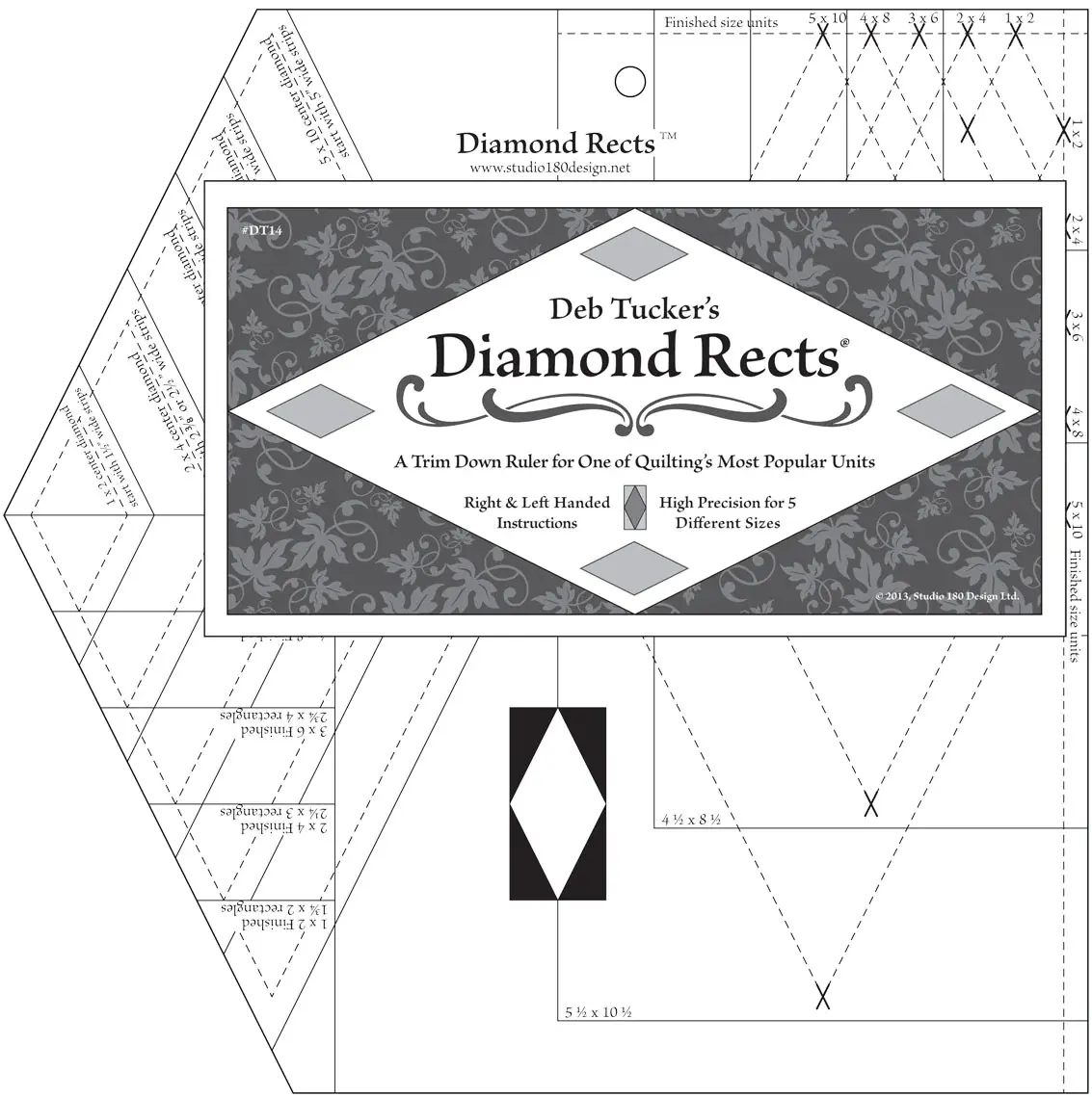 Studio 180 Design Diamond Rects Ruler - Stitch by Stitch