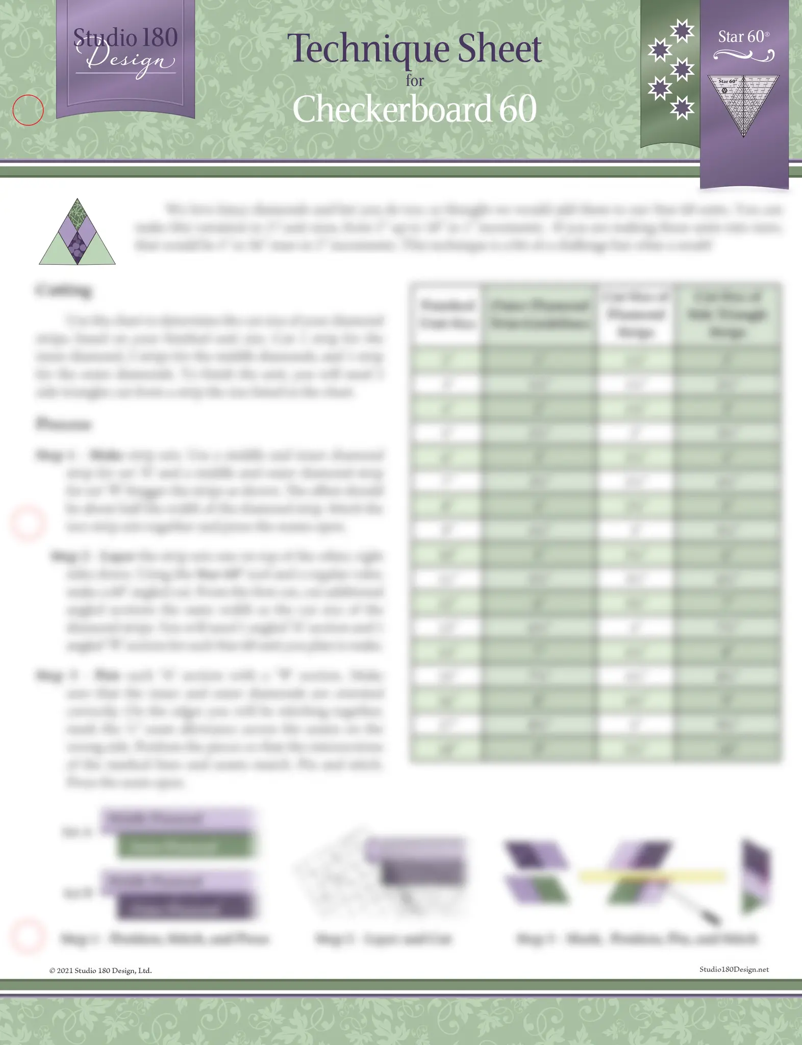 Studio 180 Design Checkerboard 60 - Technique Sheet - Stitch by Stitch