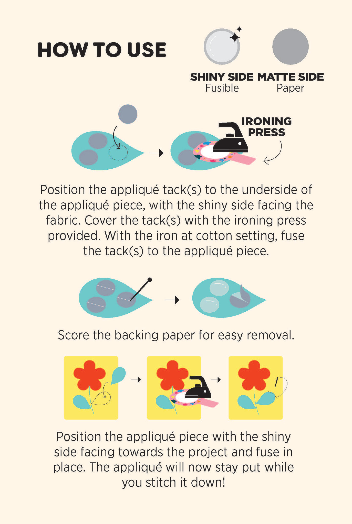 Fusible Appliqué Tacks 3/4" - 50 pieces - Stitch by Stitch