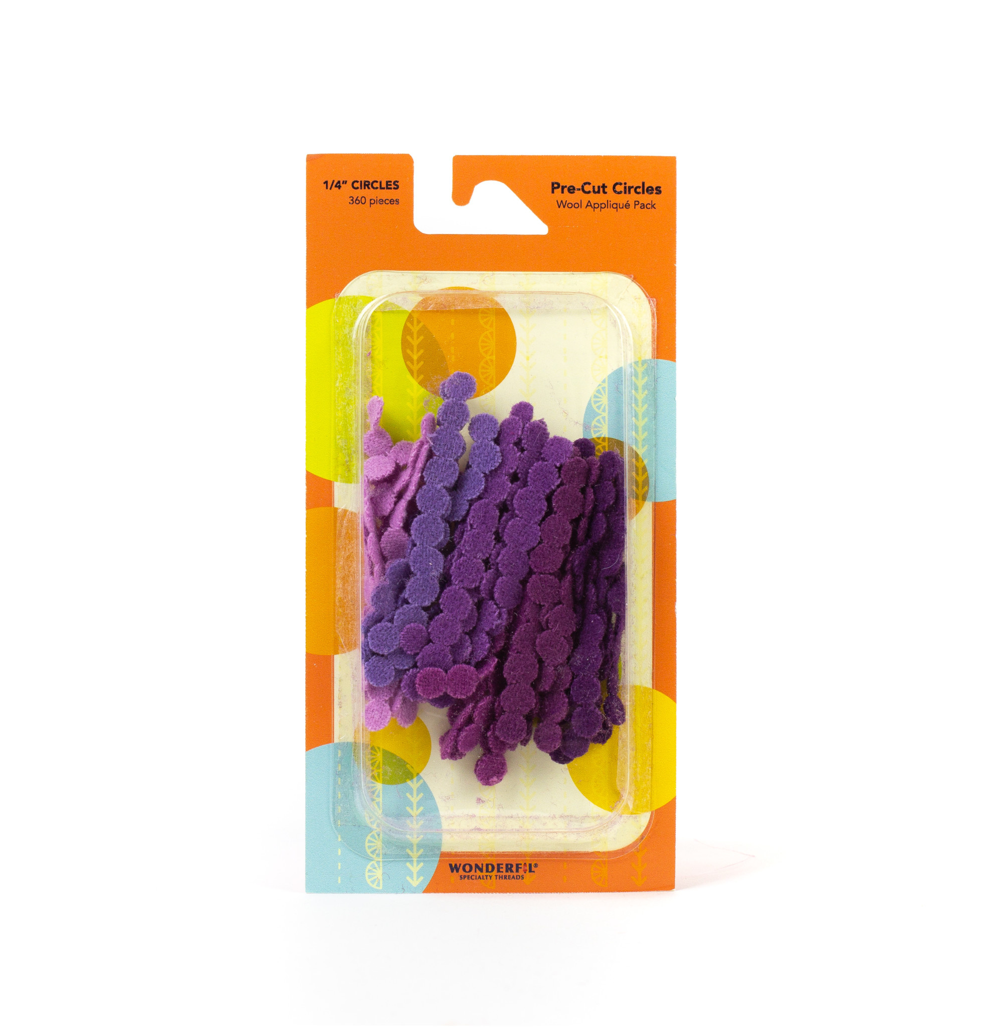 Pre-Cut Merino Wool 1/4" Circles (360 pieces) - Violet - Stitch by Stitch