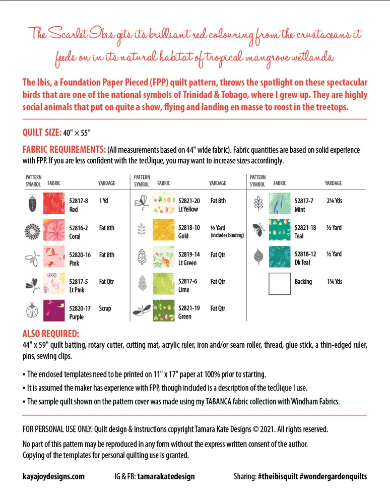 Wonder Garden No 6 - The Ibis Quilt Pattern - Stitch by Stitch