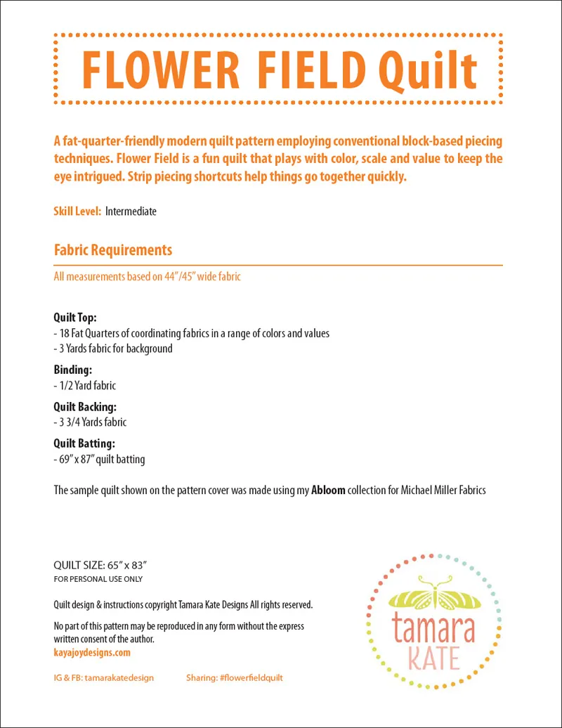 Flower Field Quilt Pattern - Stitch by Stitch