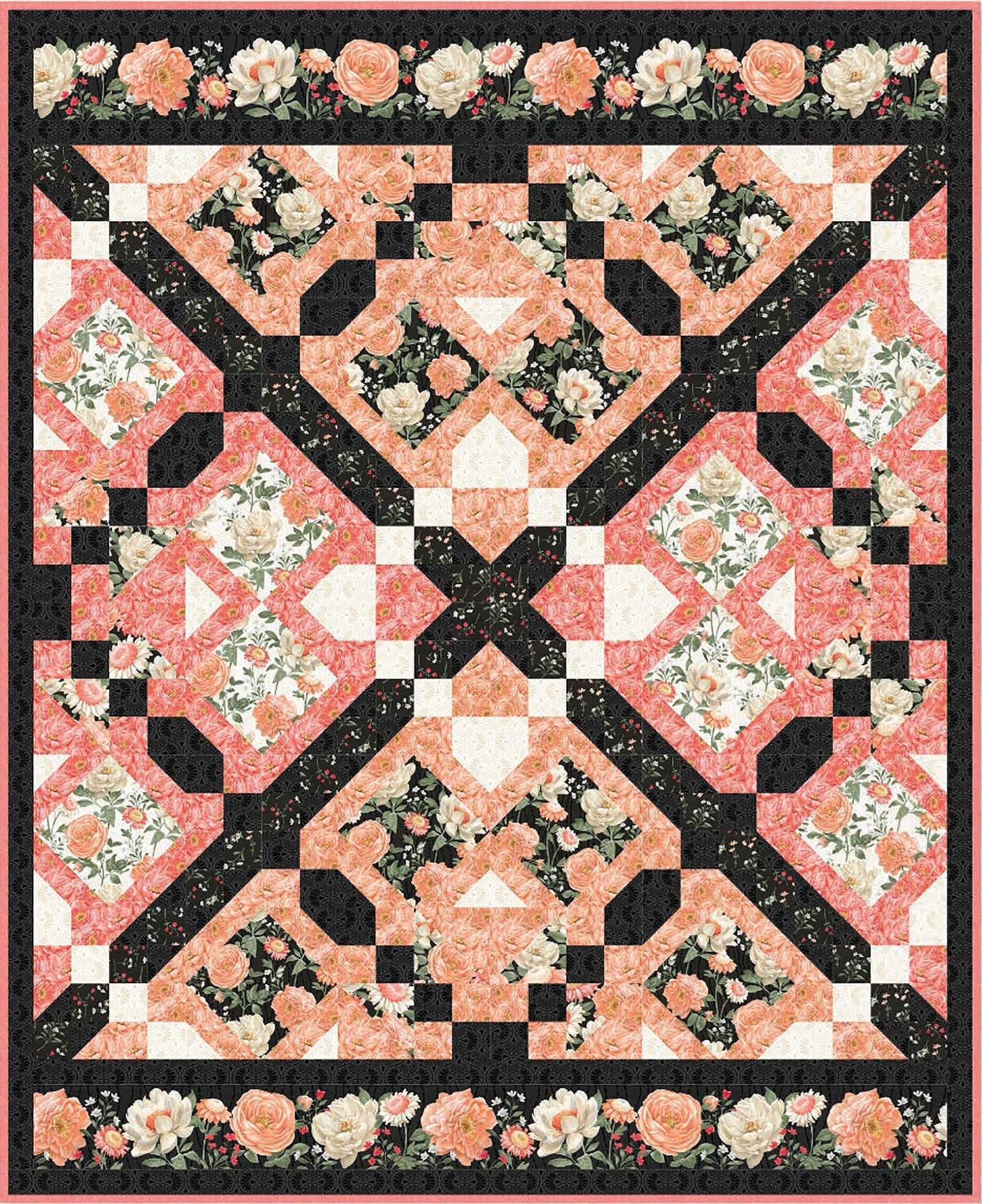 Peach Whispers Throw Quilt Pattern - Stitch by Stitch
