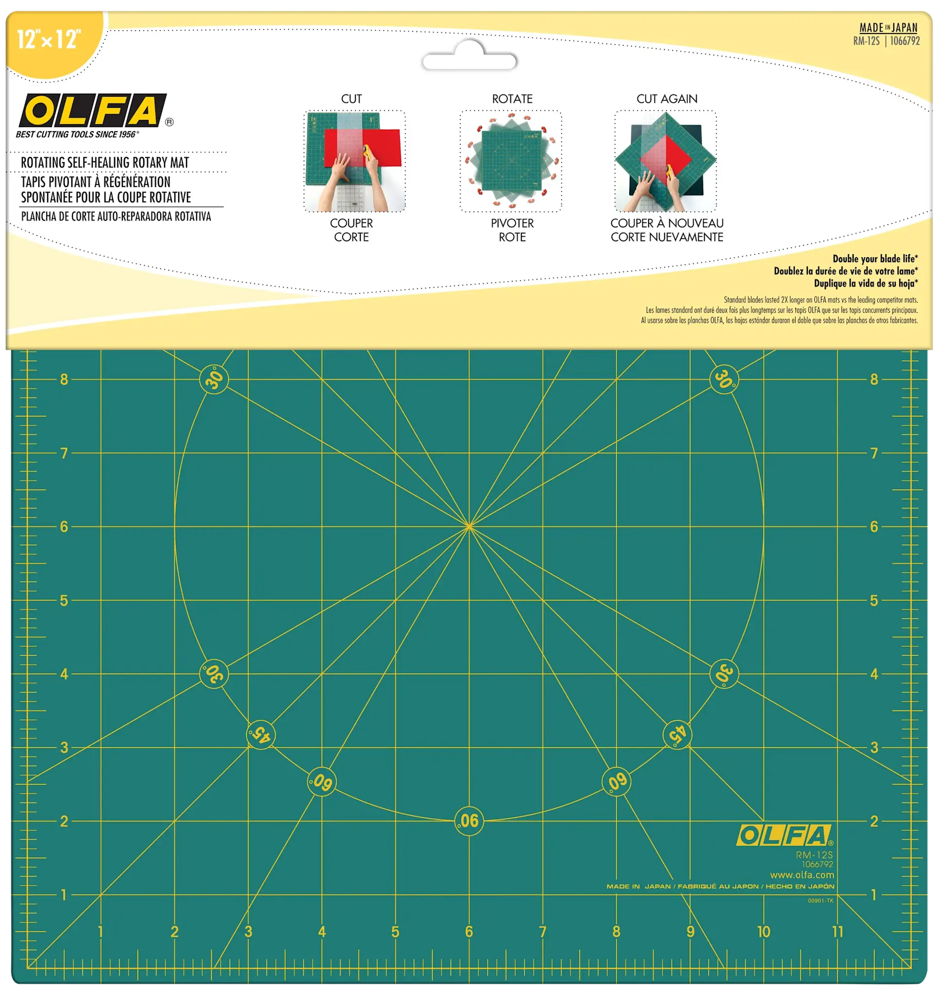 OLFA ROTATING 12X12” CUTTING MAT - Stitch by Stitch