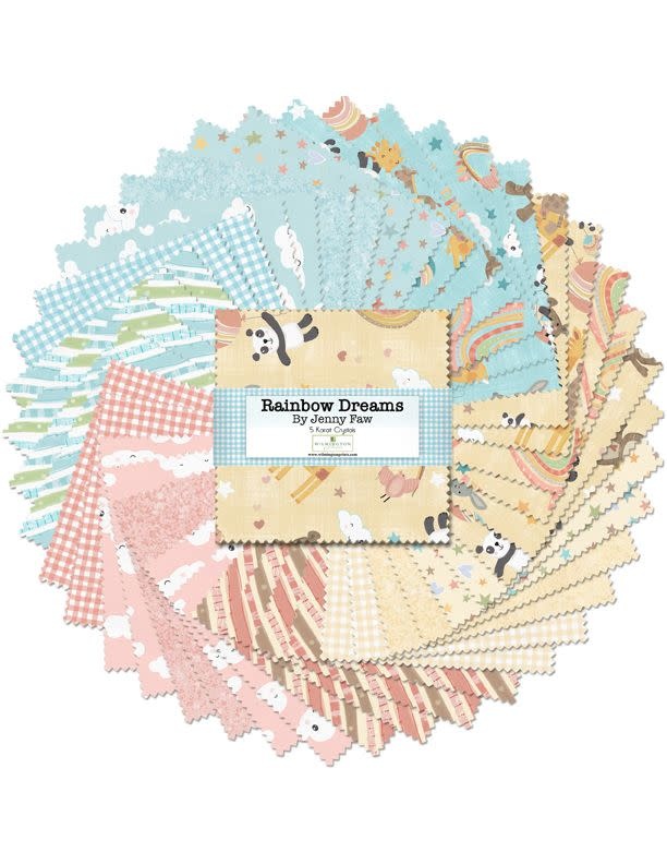 Rainbow Dreams Layer Cake, 10" squares - 42 pieces - Stitch by Stitch
