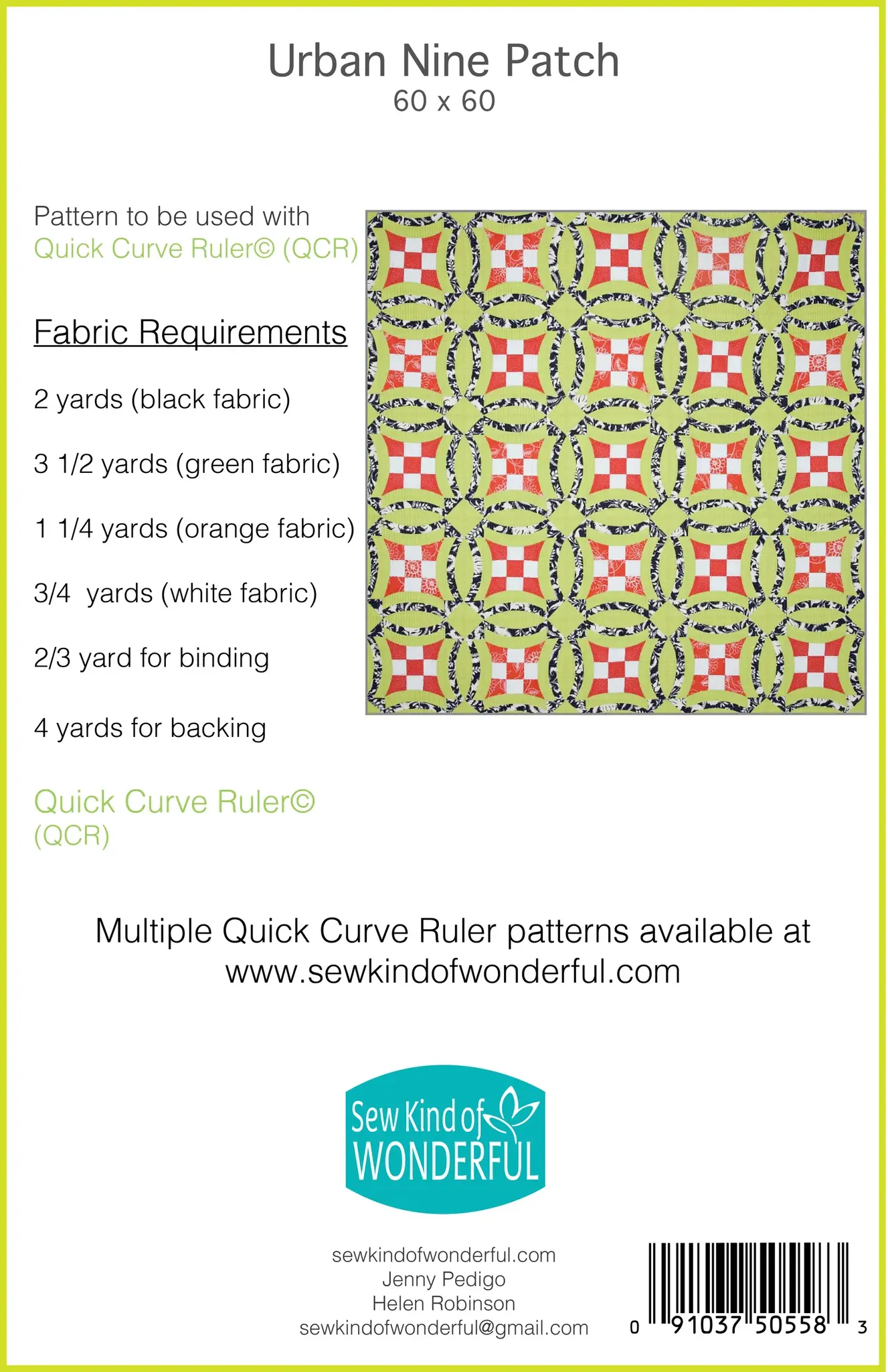 Sew Kind of Wonderful Urban Nine Patch Quilt Pattern - Stitch by Stitch