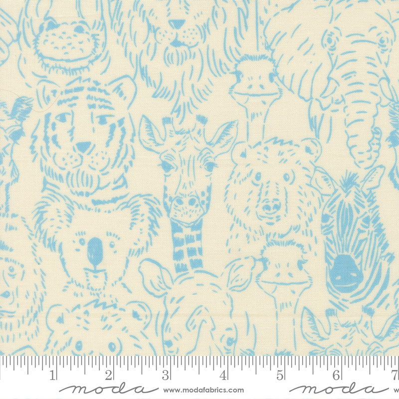 Moda Animal Park Fun, Animal Faces, Dove $0.24/cm or $24/m - Stitch by ...