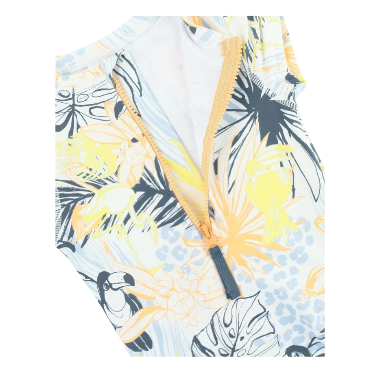 Rufflebutts Birds of Paradise One Piece Rash Guard - Rock Outdoors