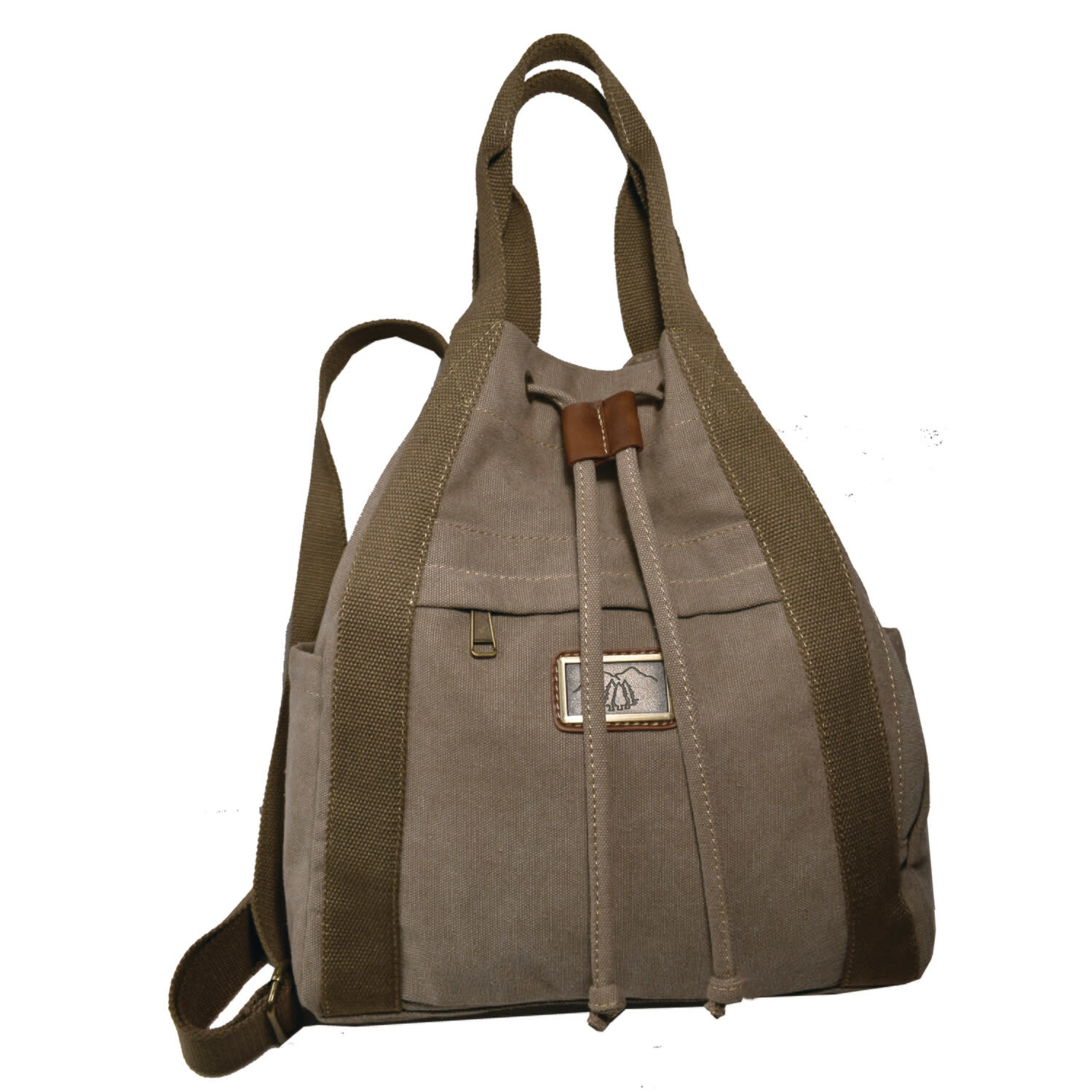 3997 Khaki Canvas Purse/Backpack - The Handbag Store