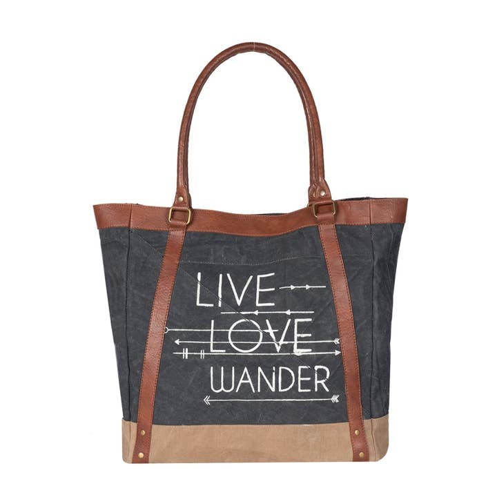 M-6014 Live Love Wander Tote - The Handbag Store