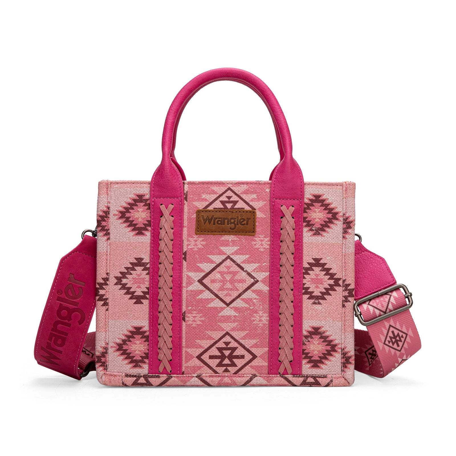 WG2209-8120SPK - Pink - Wrangler Aztec Pattern Dual Sided Print -Tote ...