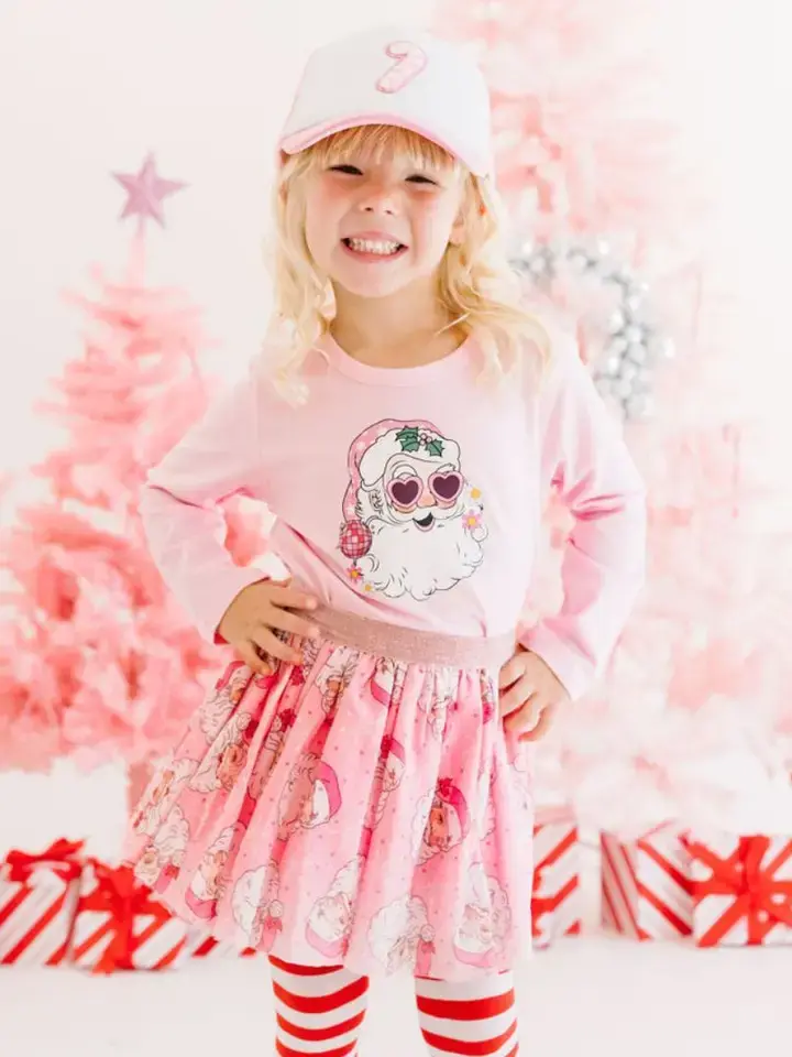 Sweet Wink- Disco Santa Christmas L/S Pink Shirt - Freckles Children’s ...
