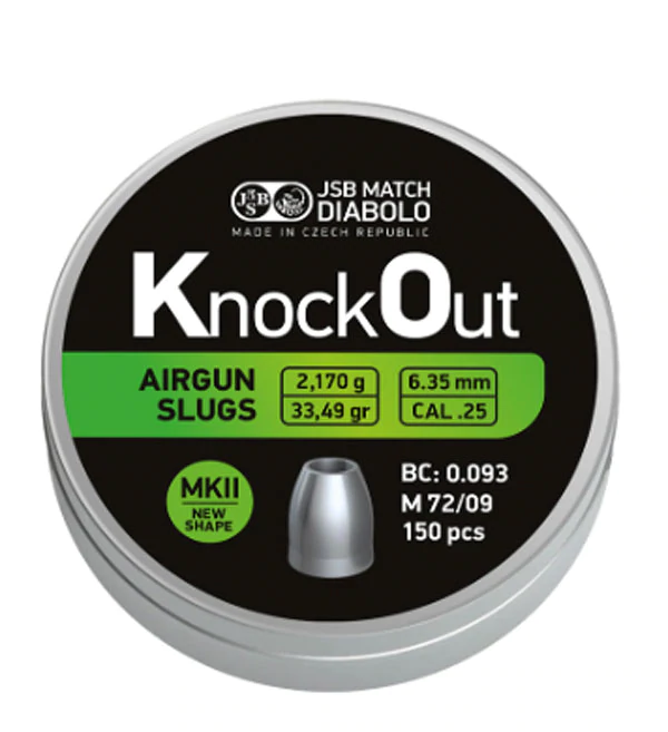 JSB KnockOut Slugs MKII - .250 - 33.49gr - Airgun Source Canada