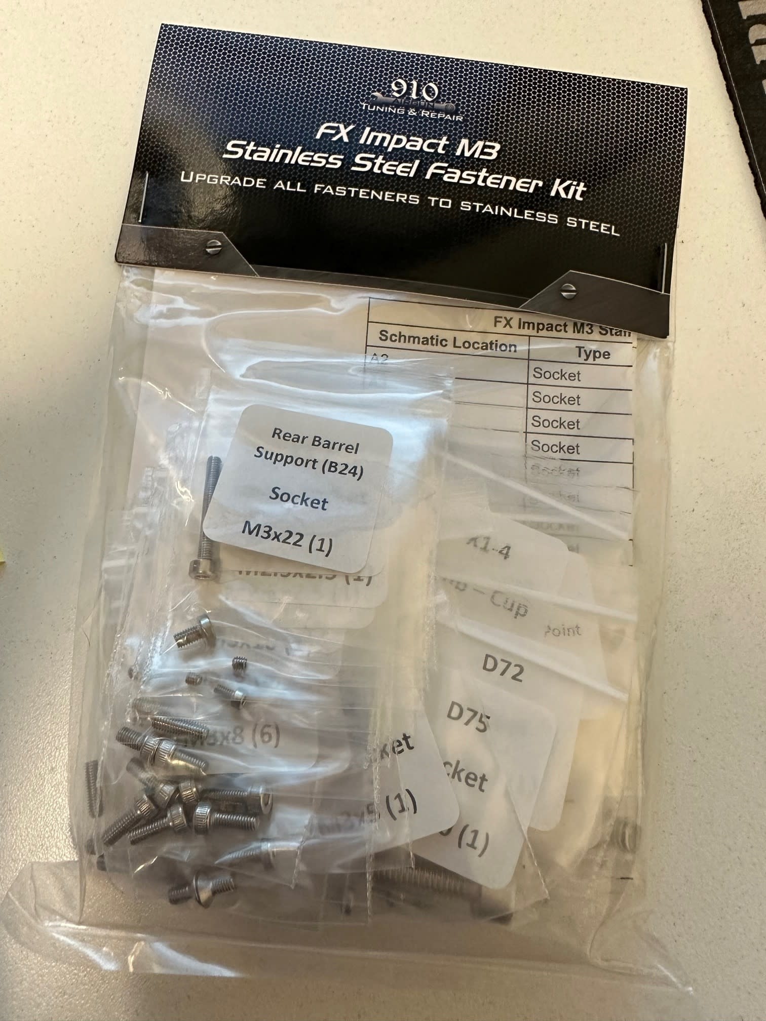 FX Impact M3 Stainless Steel Fastener Kit - Airgun Source Canada