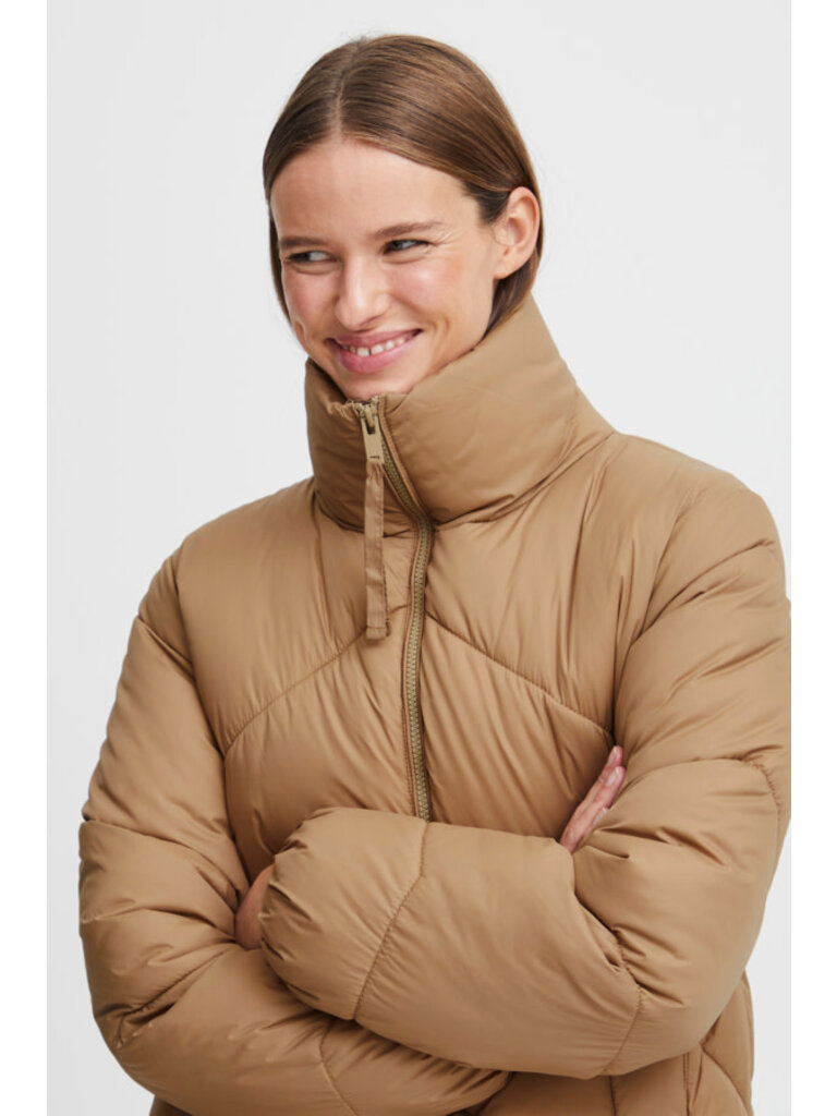 Beige Puff Coat - Sweet Pea Boutique