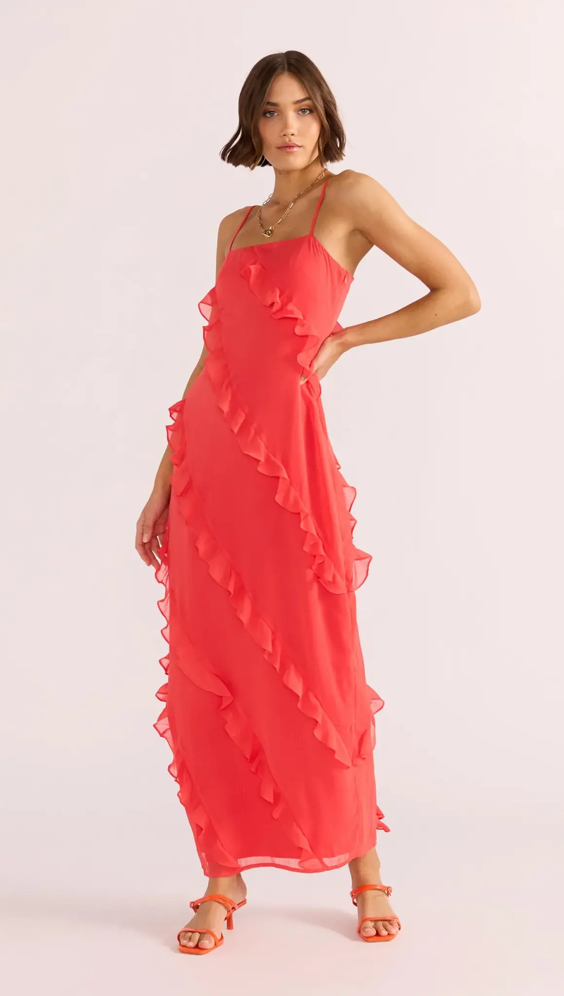 Red Ruffle Midi - Sweet Pea Boutique