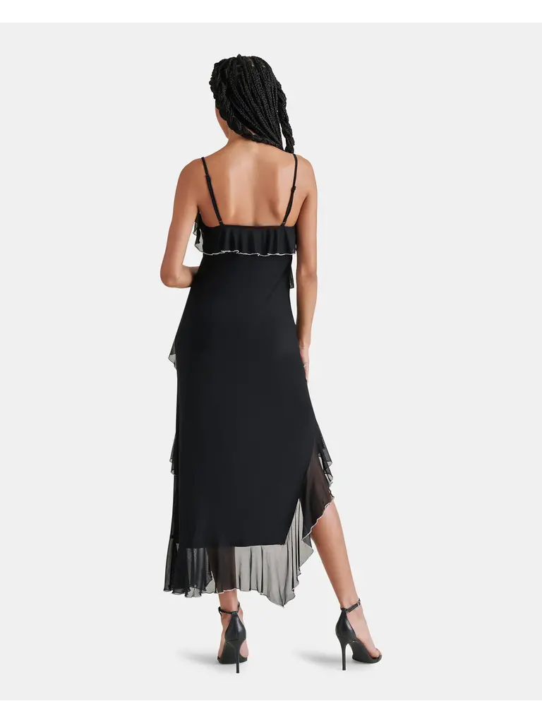 Black Mesh Ruffle Midi - Sweet Pea Boutique
