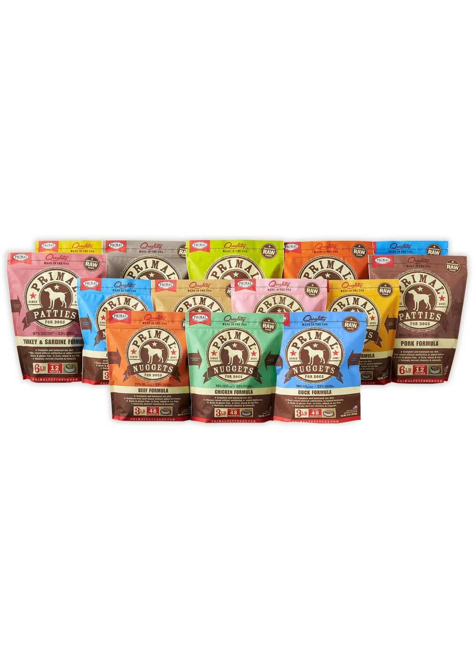 Primal Frozen Raw Dog 3lb Nuggets - Pawtopia: Your Pet's Nutritionist