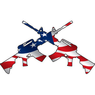 Amaerican Flag Crossing Rifles - The Gun Shoppe of Sarasota