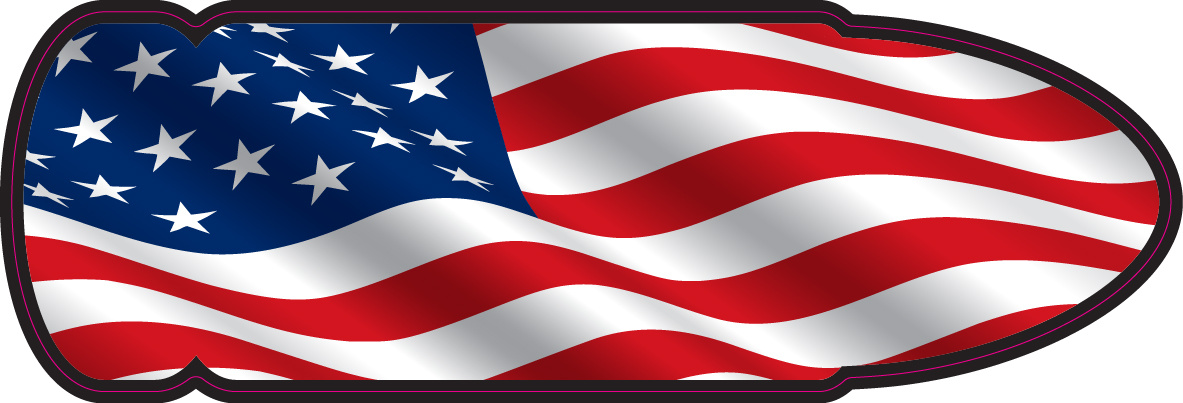 American Flag Bullet-Shaped Decal – 5" Durable Sticker - The Gun Shoppe ...