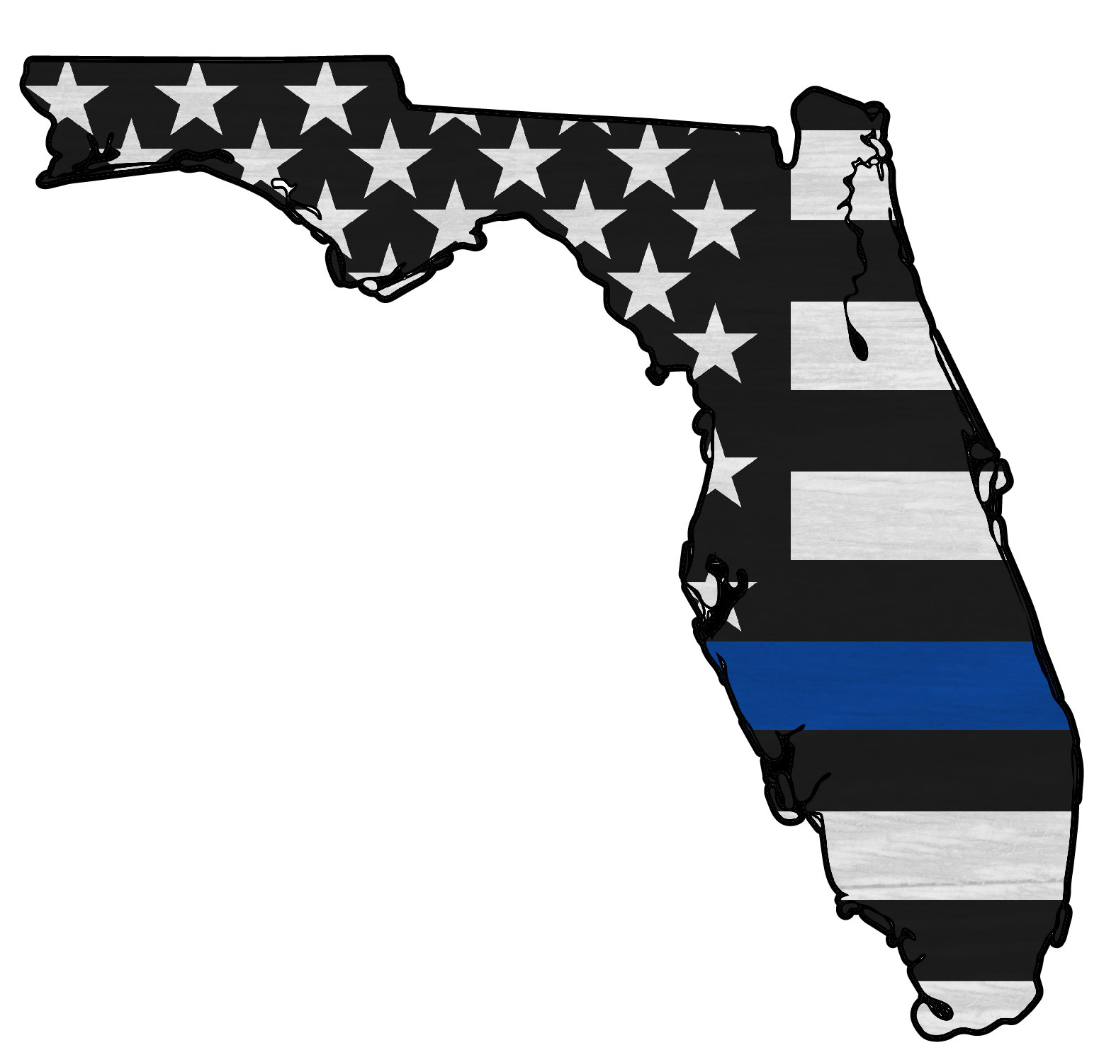 Thin Blue Line Florida-Shaped Flag: Stand with Law Enforcement - The ...