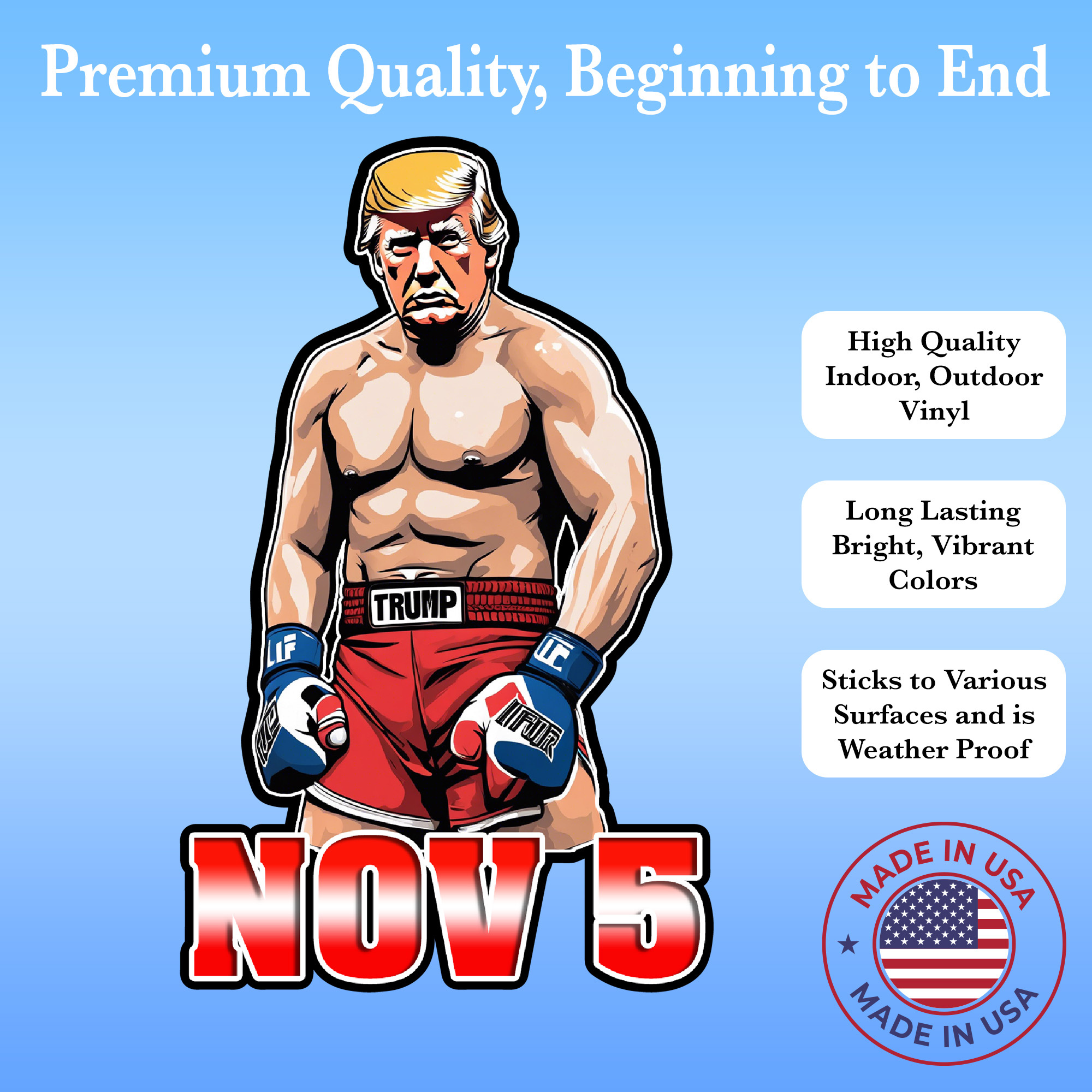 Pro Trump Boxer Sticker - 6" Indoor/Outdoor - The Gun Shoppe of Sarasota