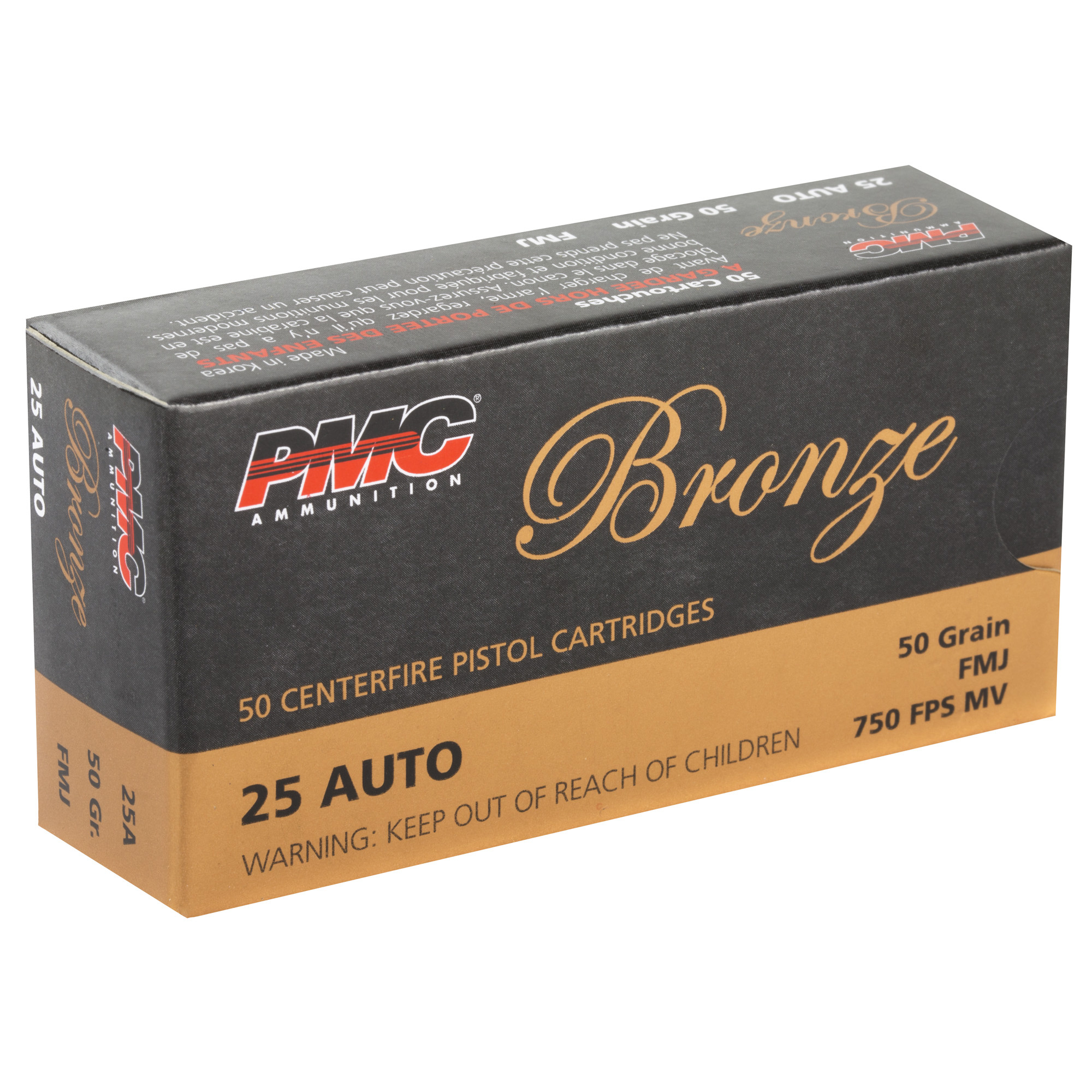 PMC Bronze .25 ACP 50gr FMJ, 50 Rounds - The Gun Shoppe of Sarasota