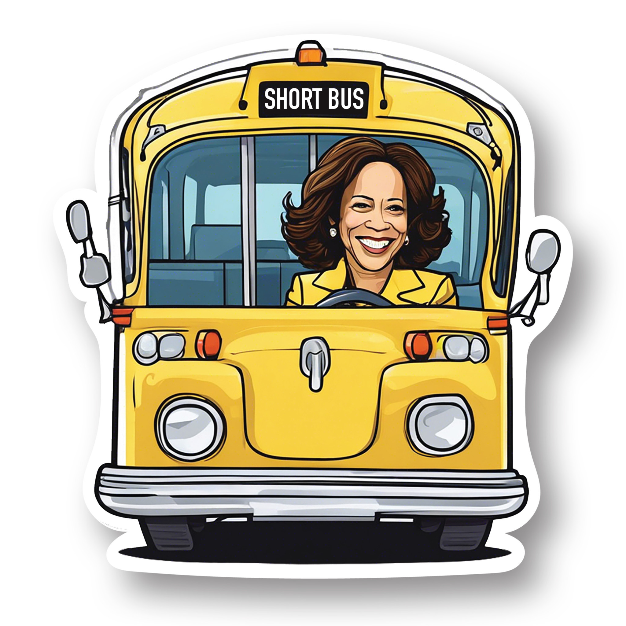 Kamala Harris Driving Yellow School Bus - The Gun Shoppe of Sarasota