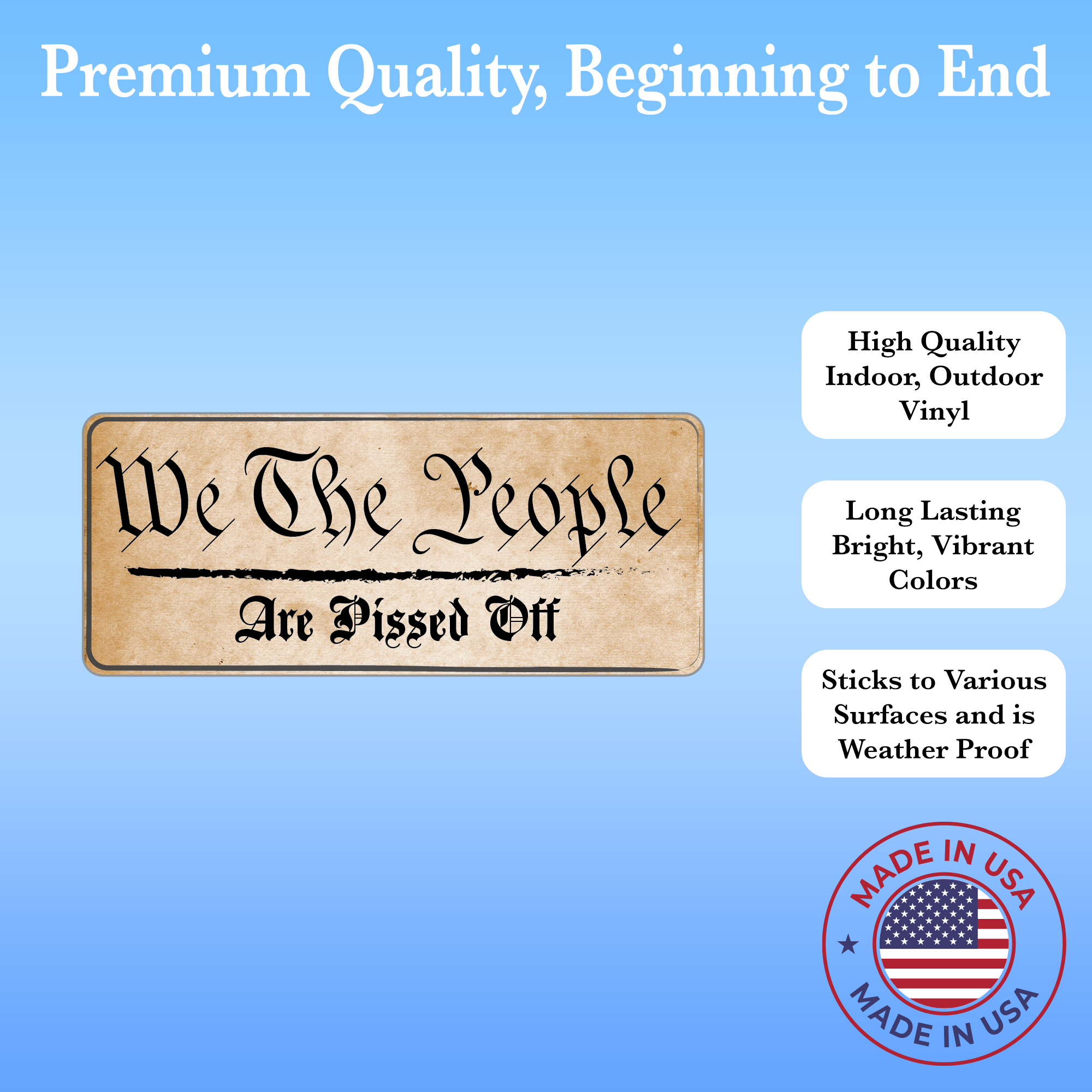 "We The People - Are Pissed Off" Sticker - Vintage Old Paper Look - 4 ...