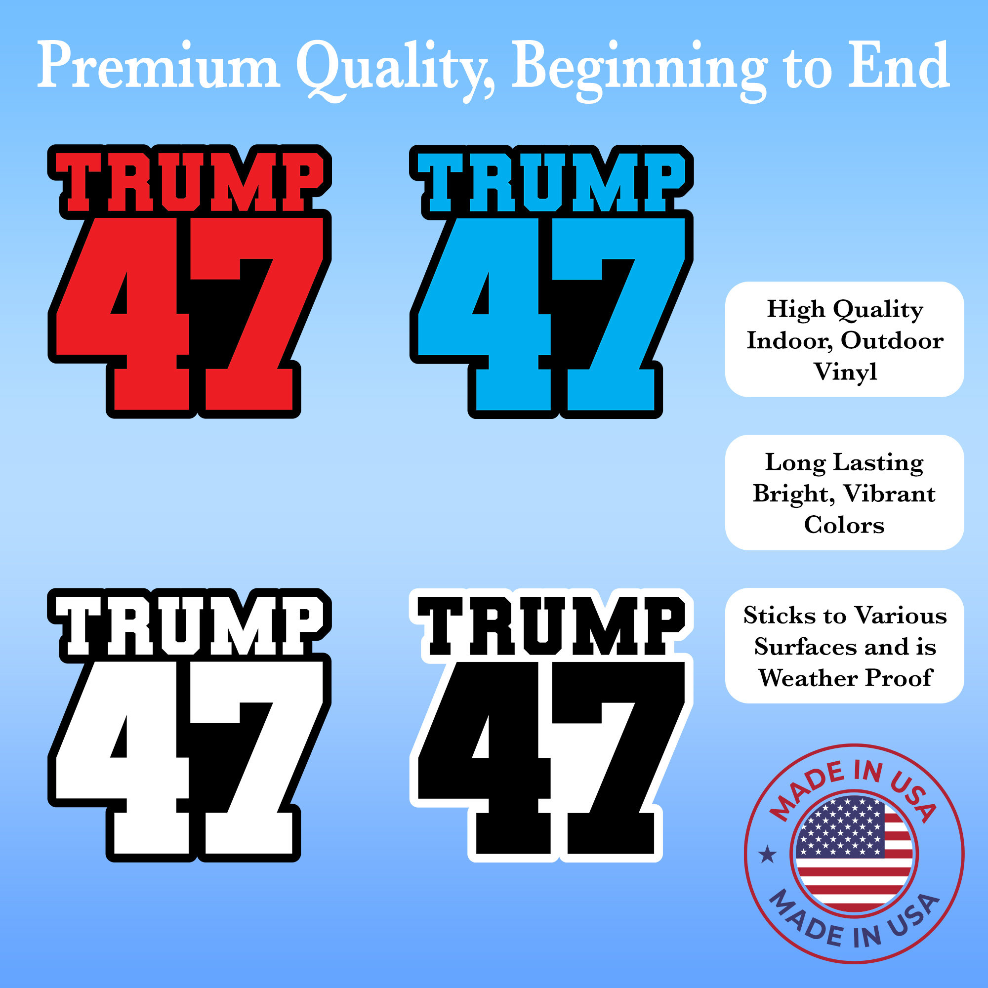 "Team Trump 47" Vinyl Sticker – Custom Colors & Sizes - The Gun Shoppe ...