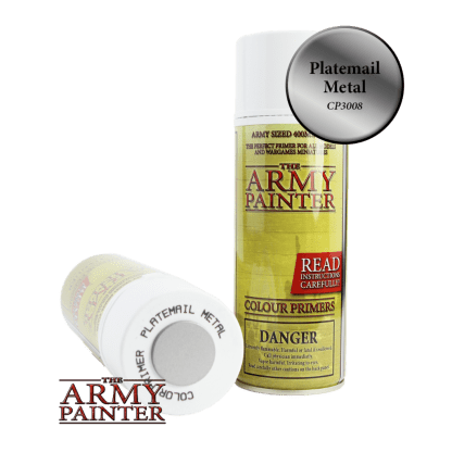 Army Painter (AP) Colour Primer (Spray can) - Platemail Metal - Jeuxjubes