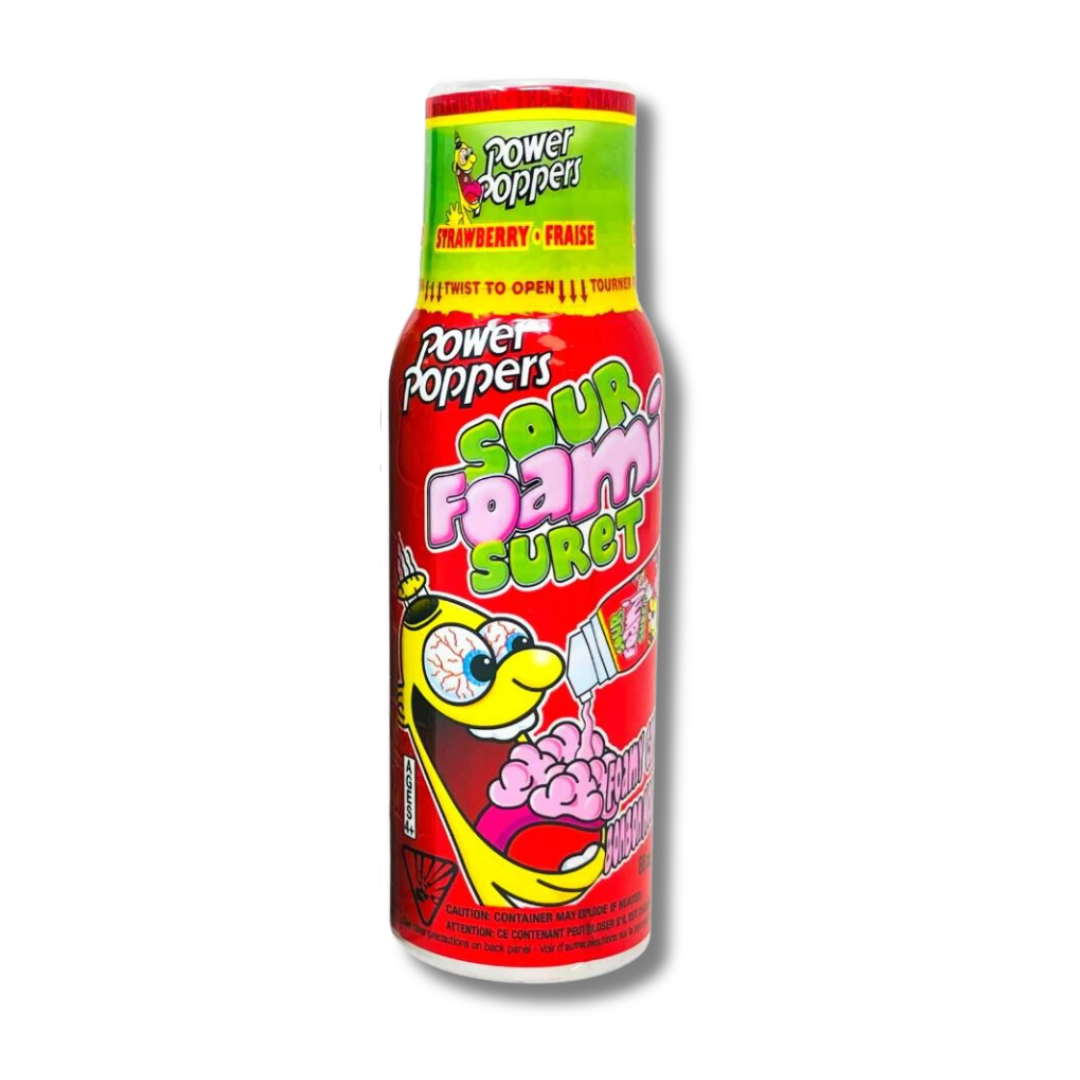 Power Poppers - Bonbon mousse - Fraise - 88ml - Jeuxjubes