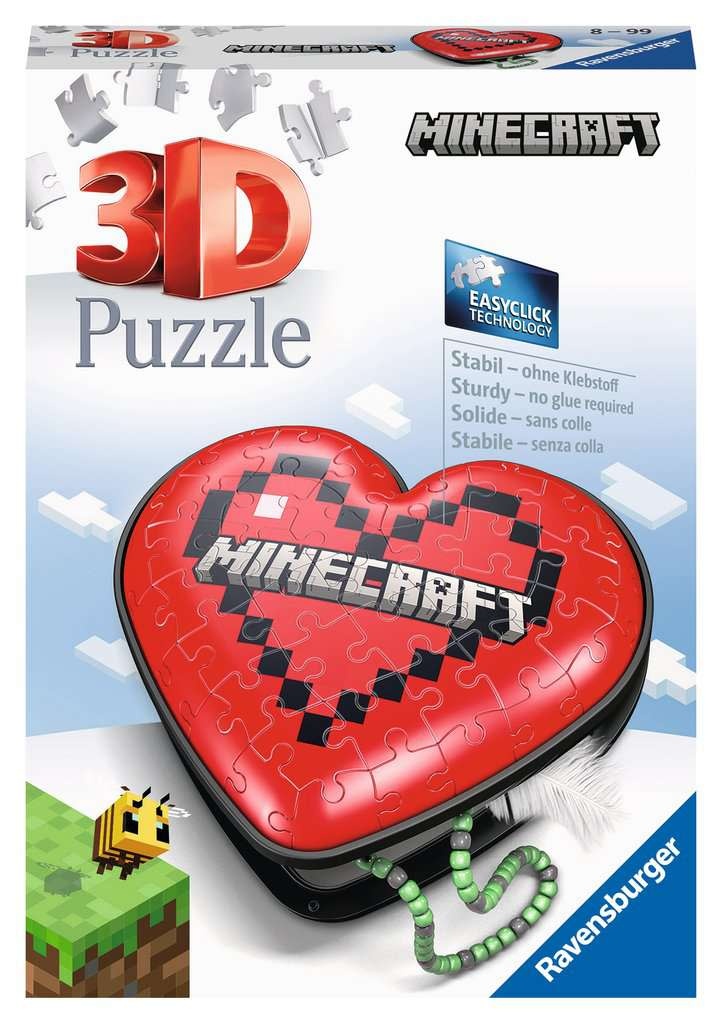 Minecraft Heart - 54 pieces 3D - Jeuxjubes
